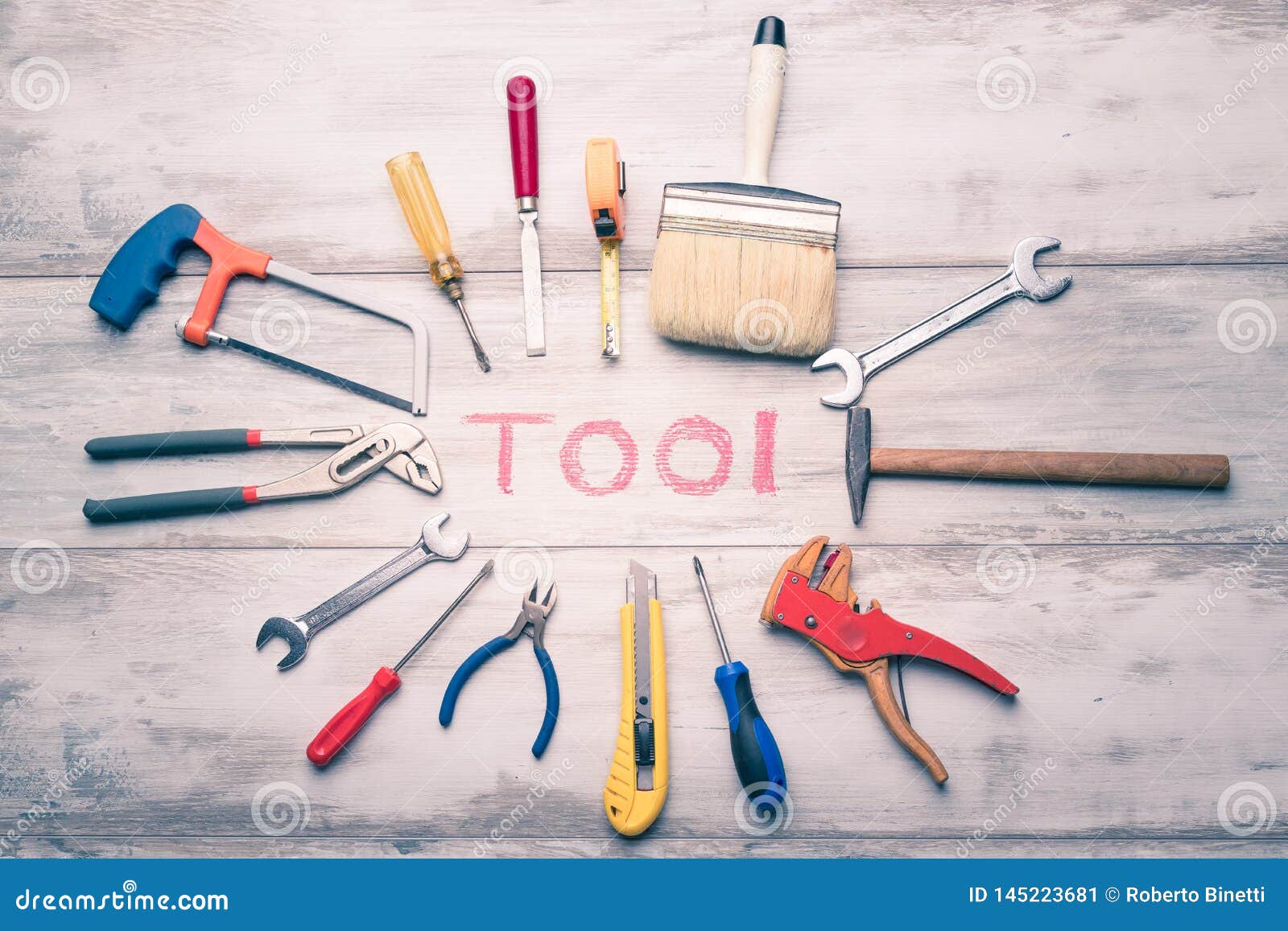 Toolkit and written Tool stock image. Image of conceptstilllifeclose ...