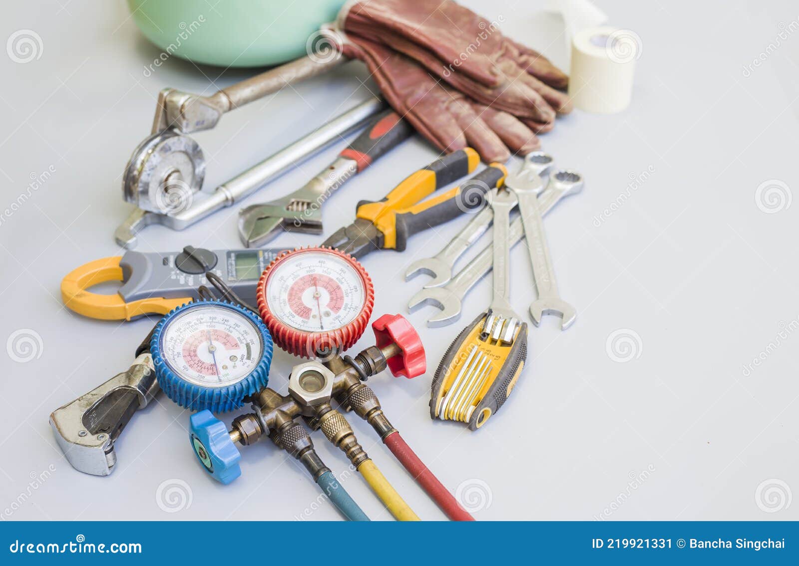 Tools for Air Conditioning Repair and Maintenance. Stock Image - Image ...