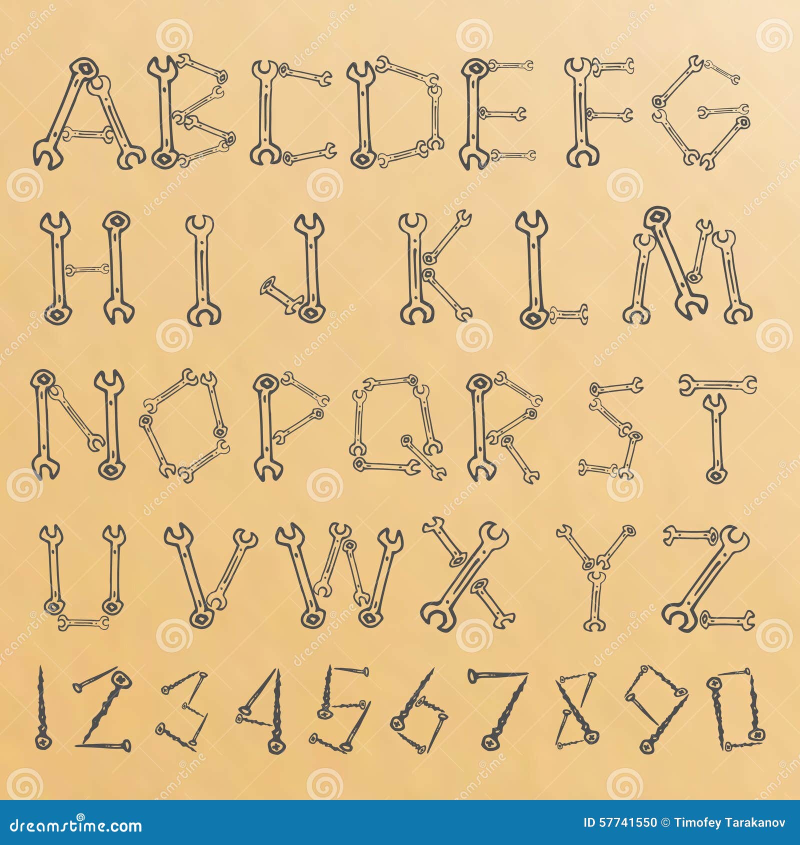 Tools Alphabet Sketch Vector Illustration | CartoonDealer.com #57741550