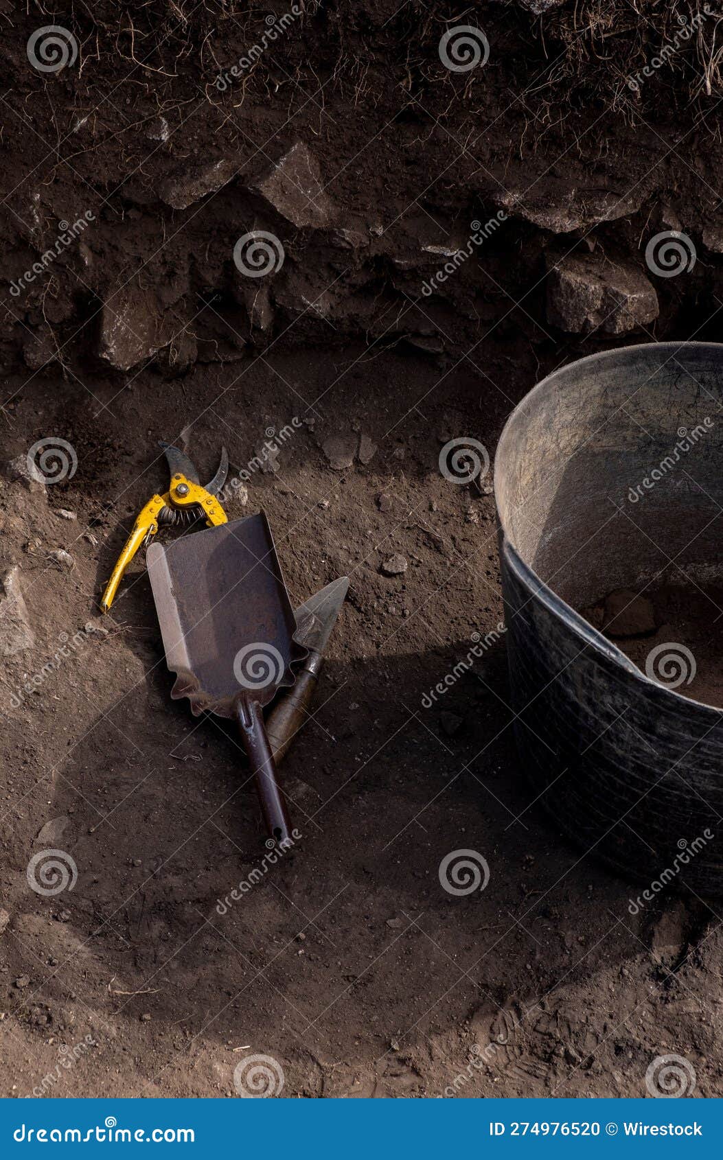 Tools in an Archaeological Excavation Stock Photo - Image of equipment ...
