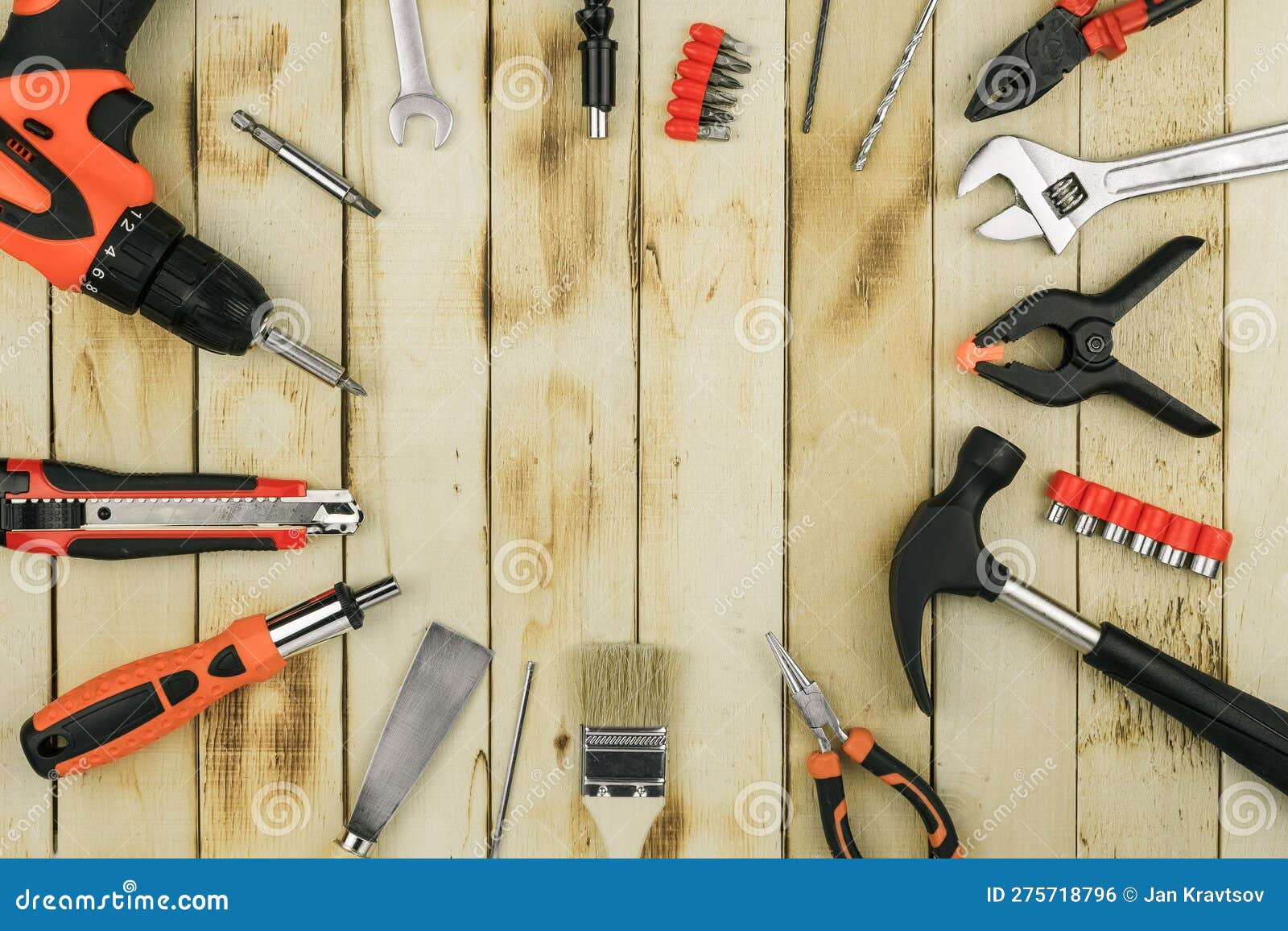 Tools for Assembly and Repair on the Table Stock Photo - Image of ...