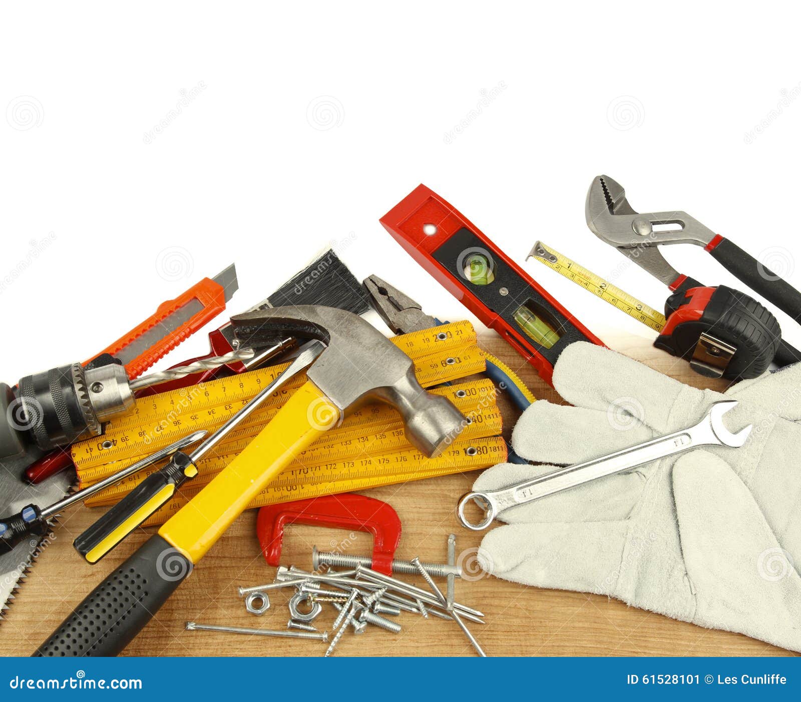 Tools stock image. Image of gloves, home, indoors, repair - 61528101