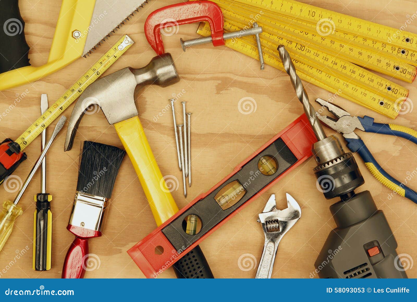 Tools stock image. Image of clamp, objects, hand, construction - 58093053