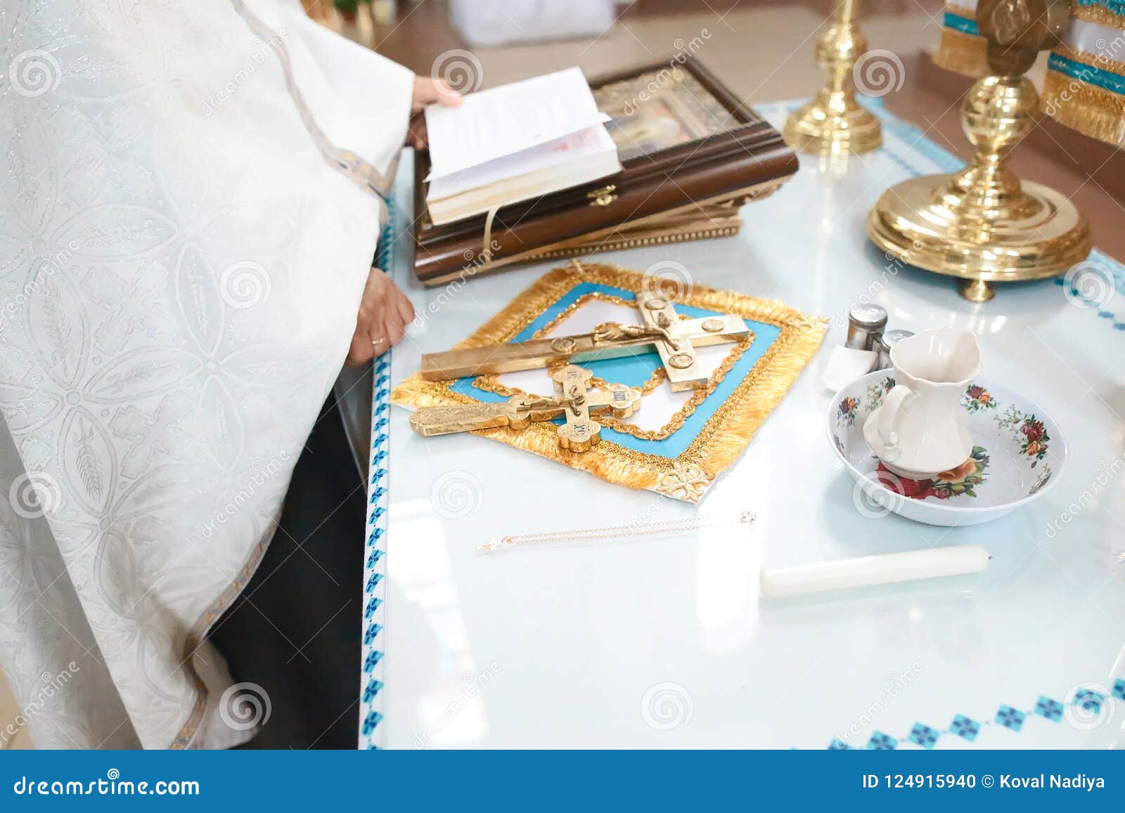 Tools for Baby Baptism. Catholicism, the Concept of Christianity Stock ...