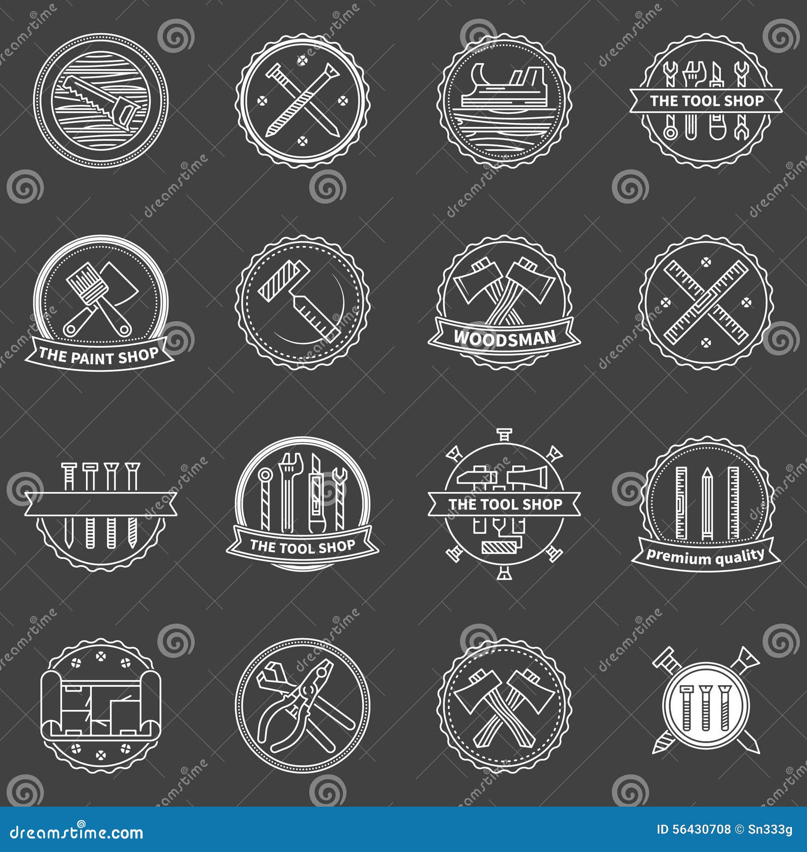 Tools badges and emblems stock vector. Illustration of industrial ...