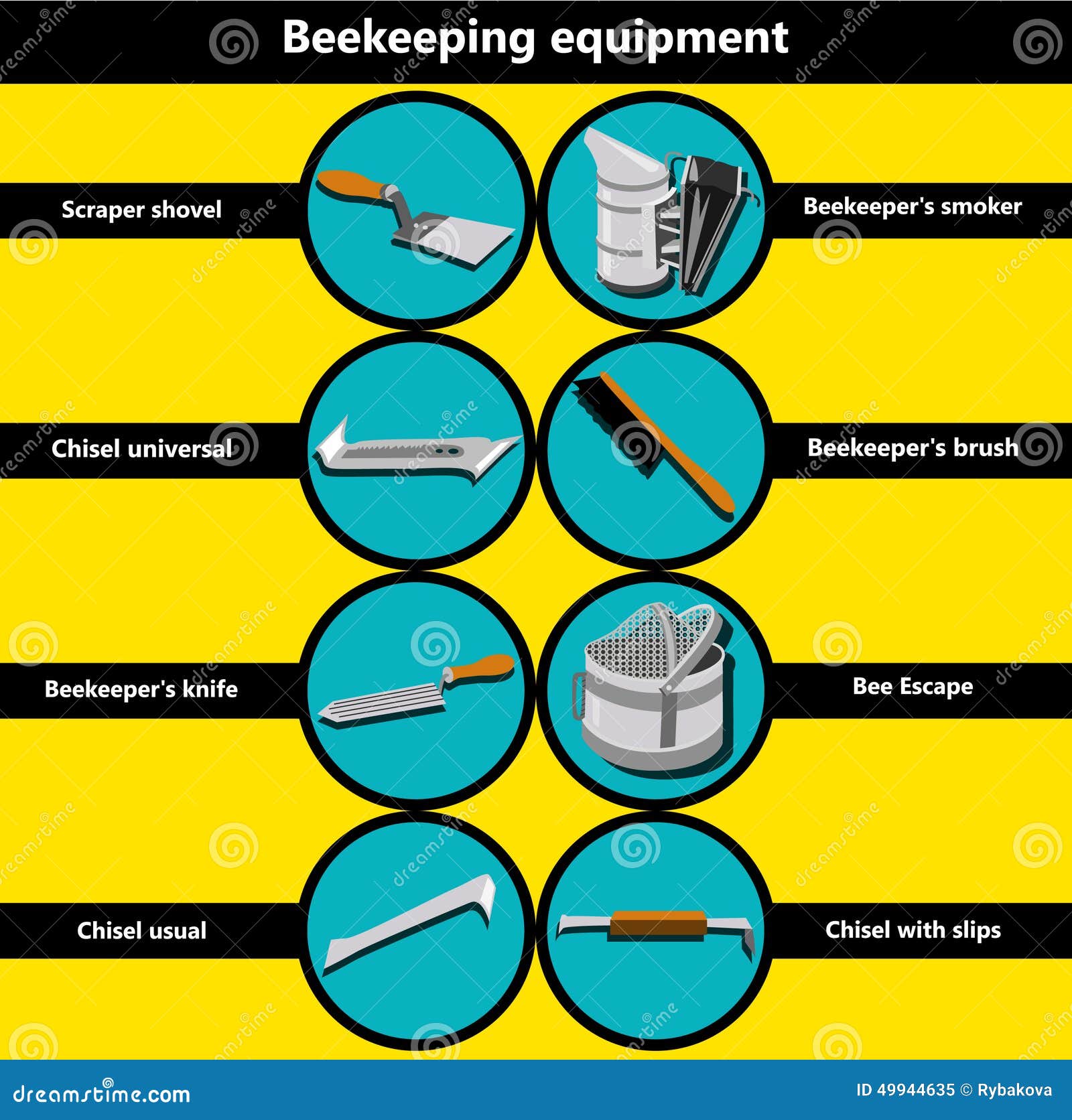 Tools beekeeper stock illustration. Illustration of beeswax - 49944635