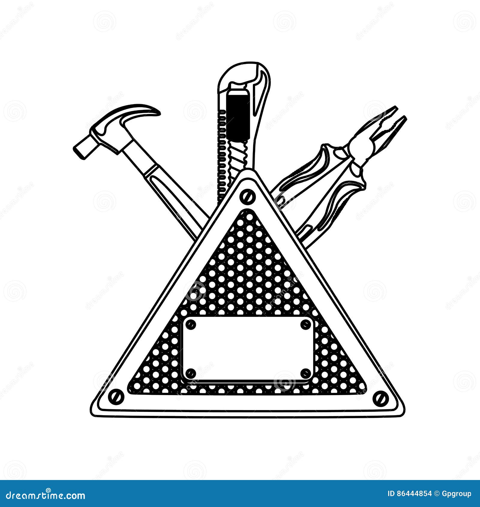 Tools blank warnings icon stock illustration. Illustration of lens ...