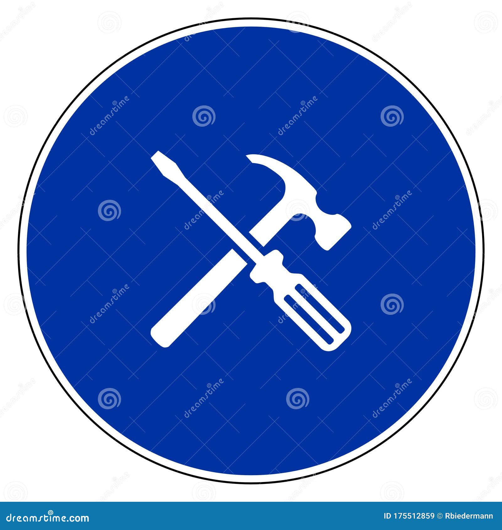 Tools and blue sign stock vector. Illustration of sign - 175512859