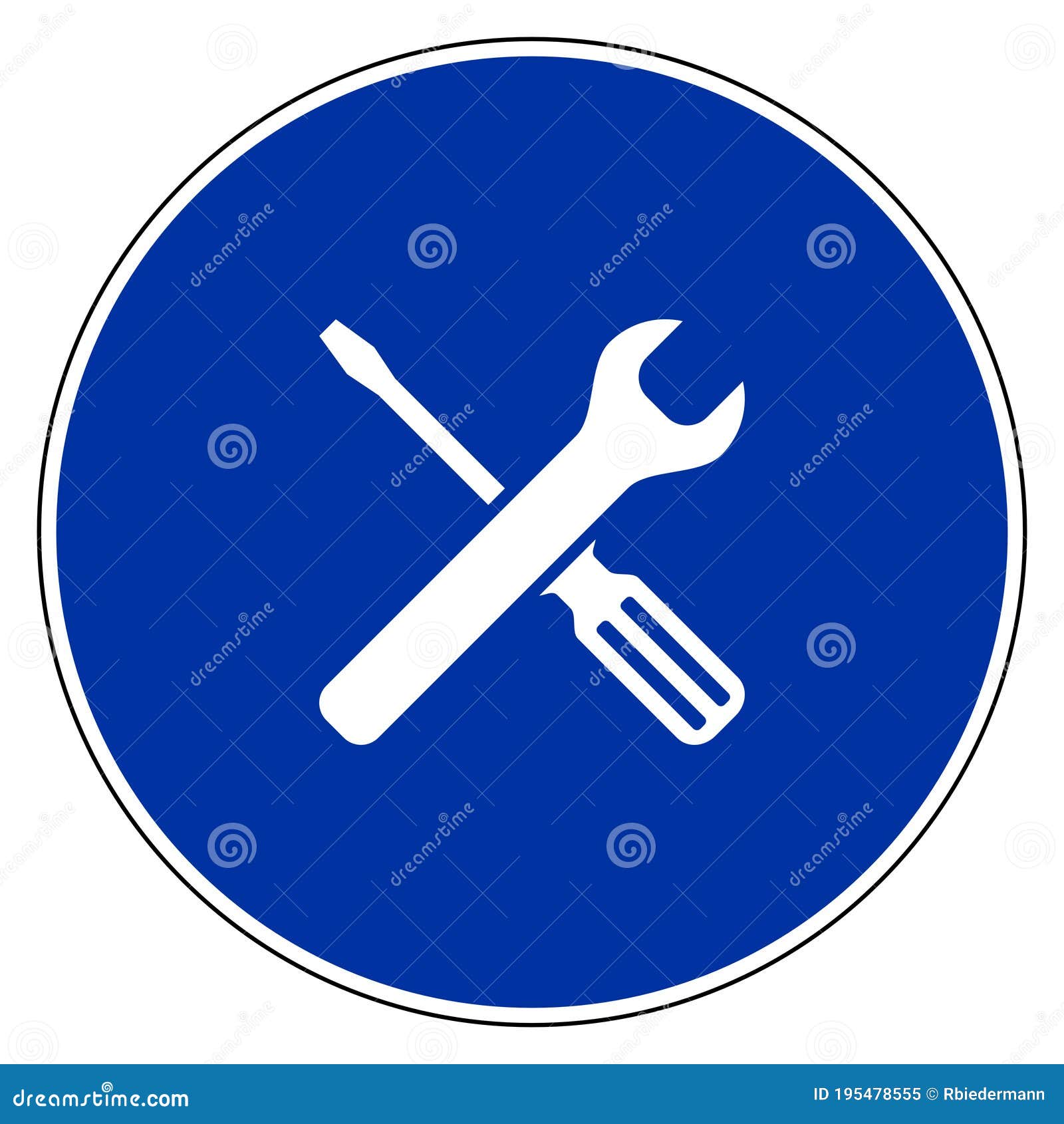 Tools and blue sign stock vector. Illustration of blue - 195478555