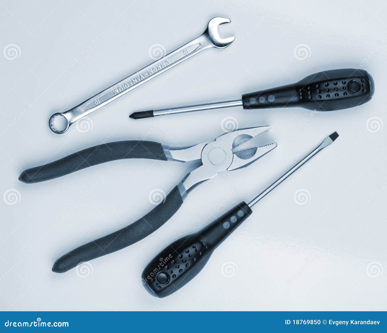 Tools blue toned stock photo. Image of repair, instruments - 18769850