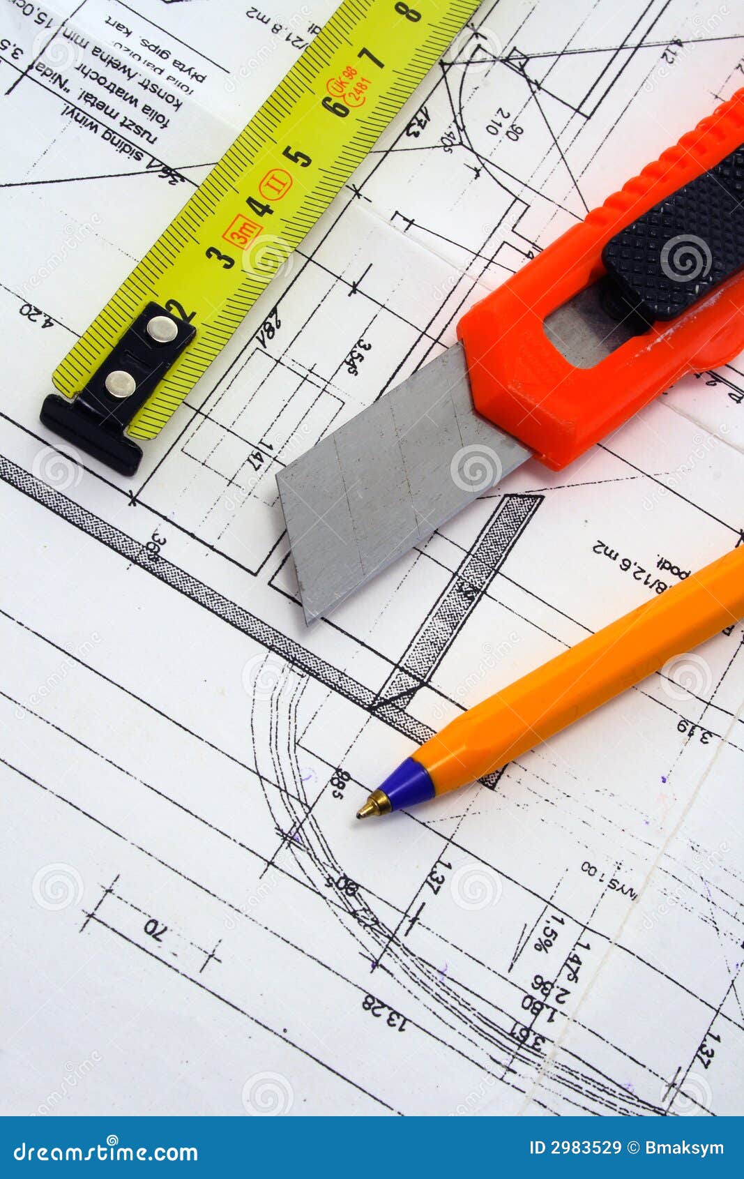 Tools On A Blueprint Picture. Image: 2983529