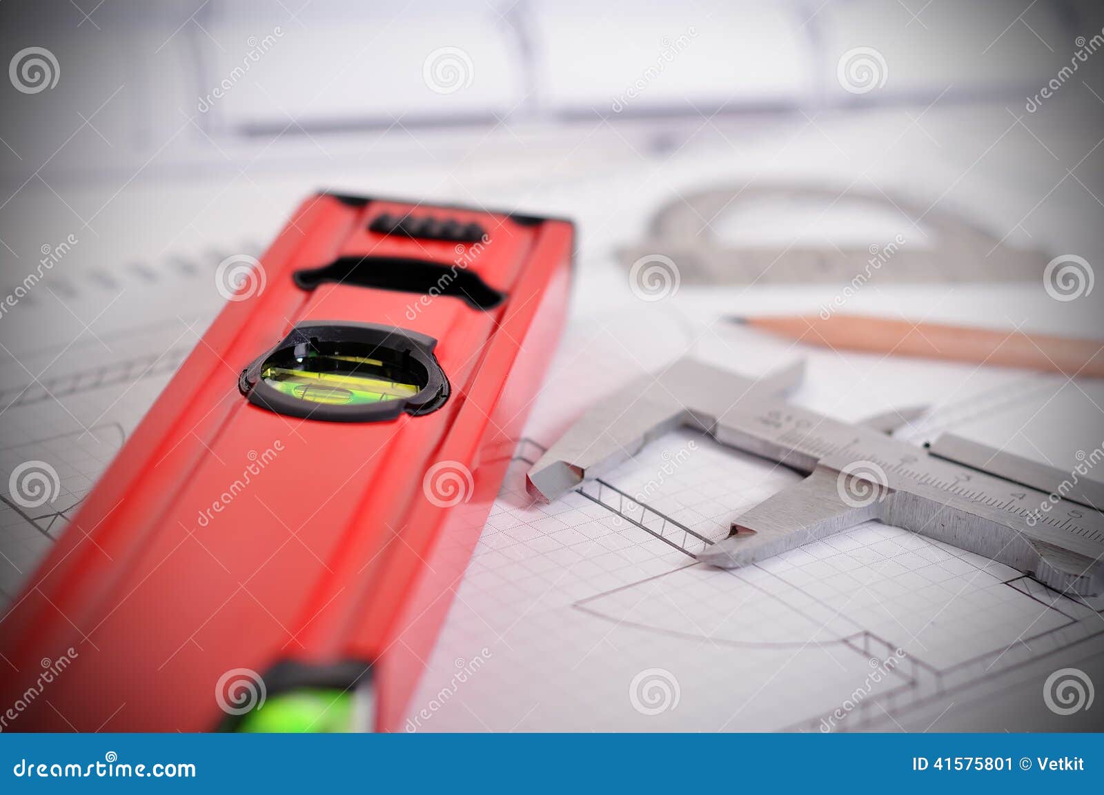 Tools and blueprint stock image. Image of drafting, building - 41575801