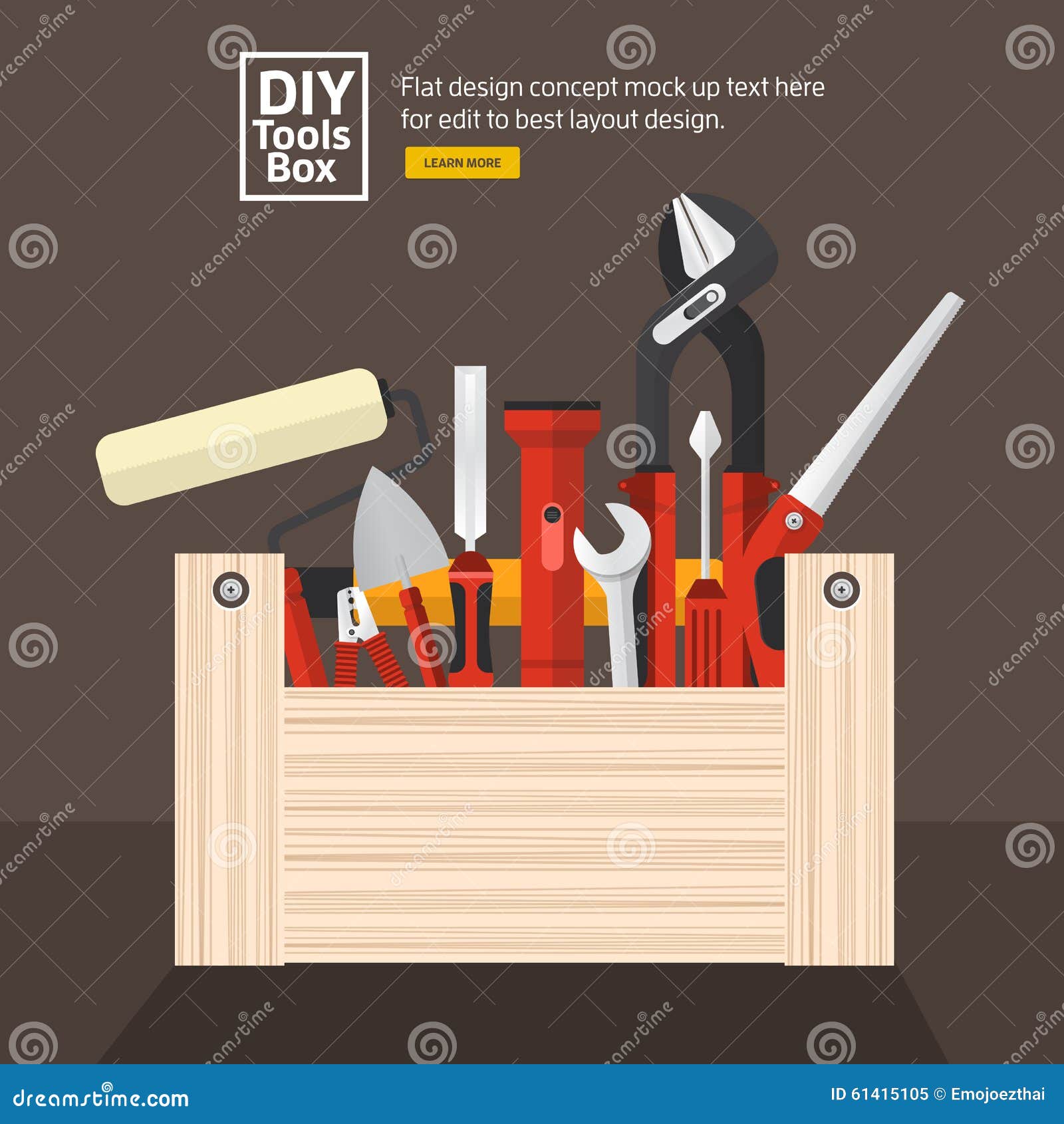 Tools box stock vector. Illustration of hammer, industry - 61415105