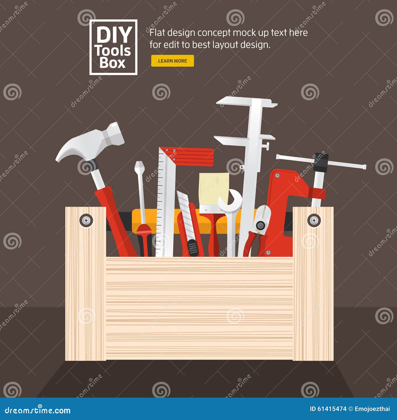 Tools box stock vector. Illustration of hand, spanner - 61415474