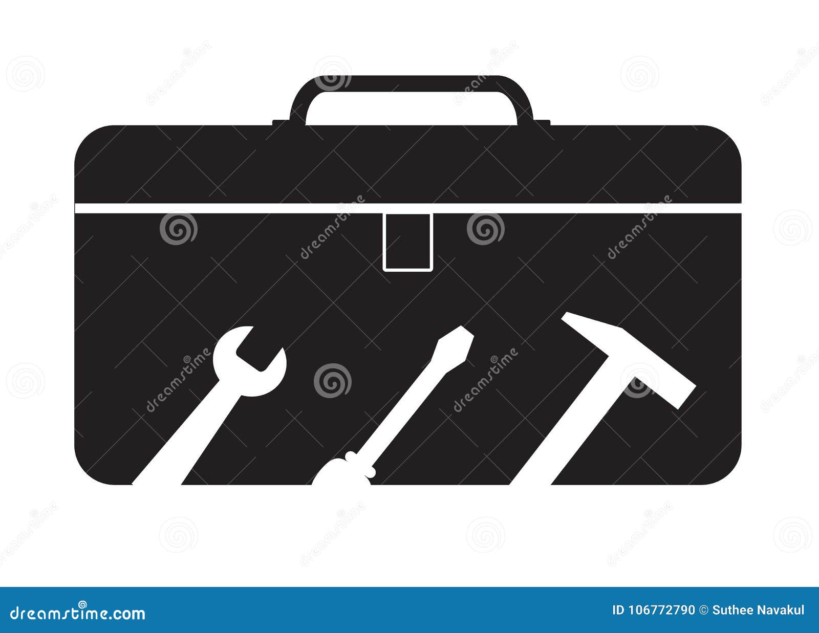 Tools Box Icon on White Background. Tools Box Sign Stock Vector ...