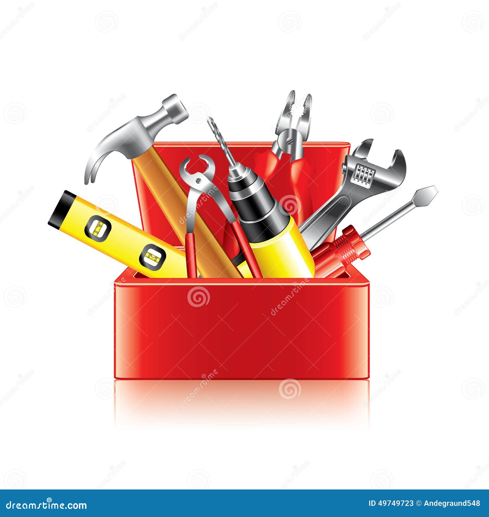 Tools box on white vector stock vector. Illustration of icon - 49749723