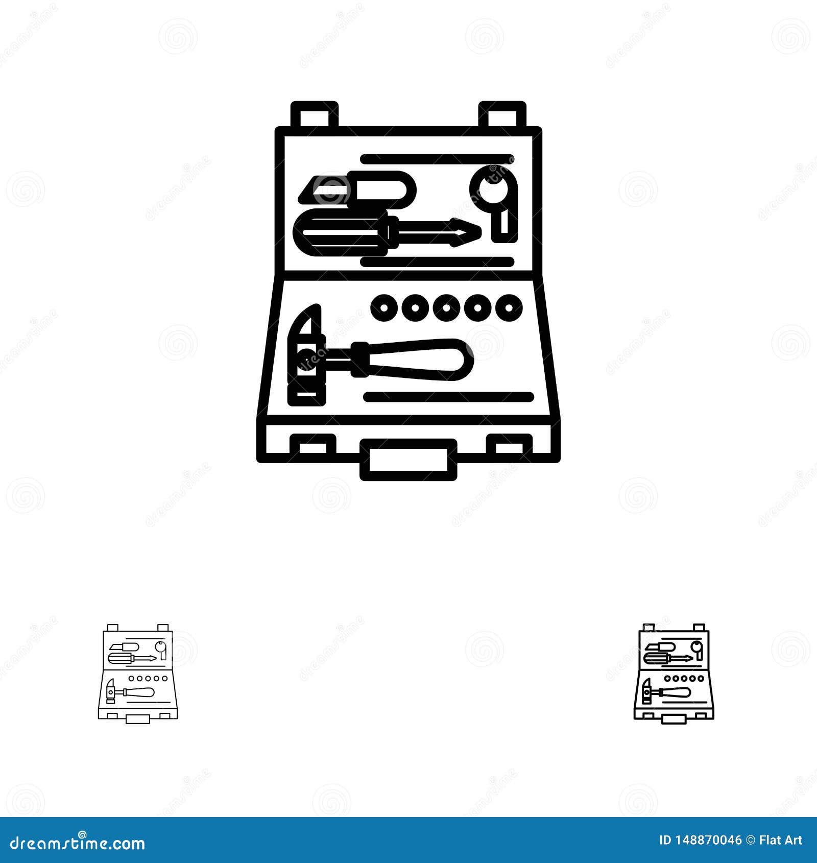 Tools, Building, Construction, Repair, Box Bold and Thin Black Line ...