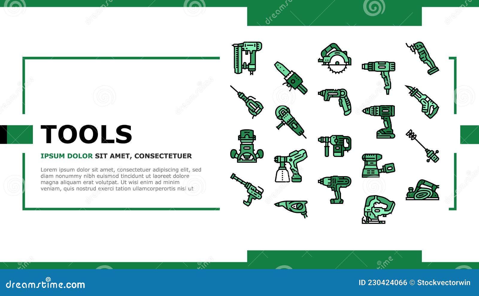 Tools for Building and Repair Landing Header Vector Stock Vector ...