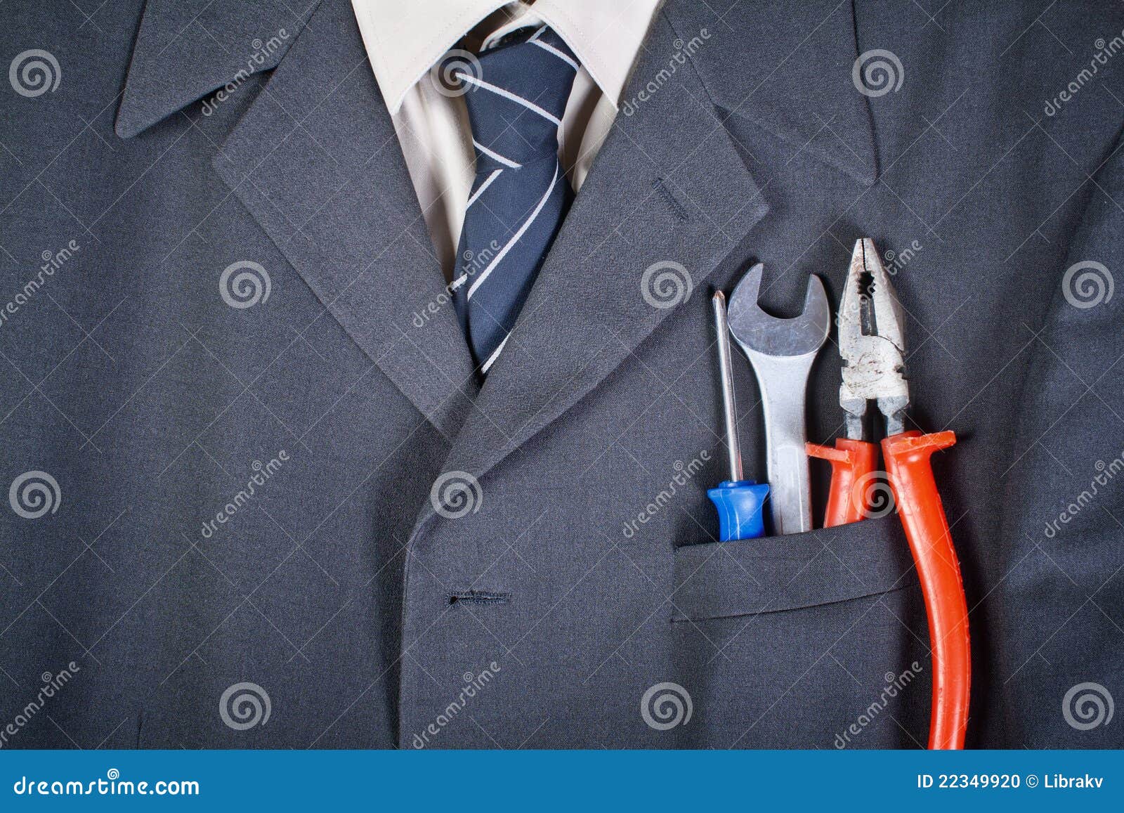 Tools in the Businessman Pocket Stock Photo - Image of concept, service ...