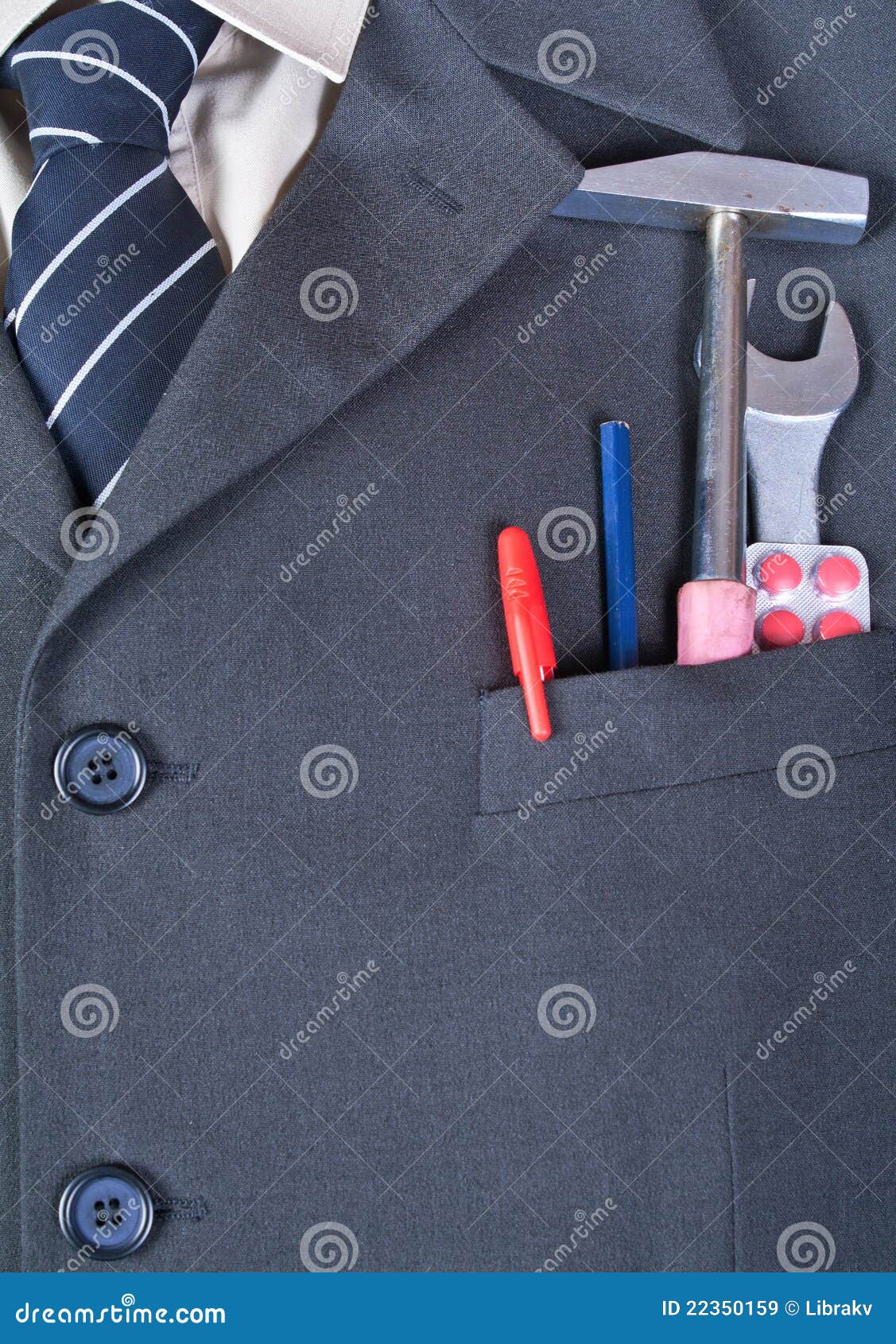 Tools in the Businessman Pocket Stock Image - Image of confidence ...