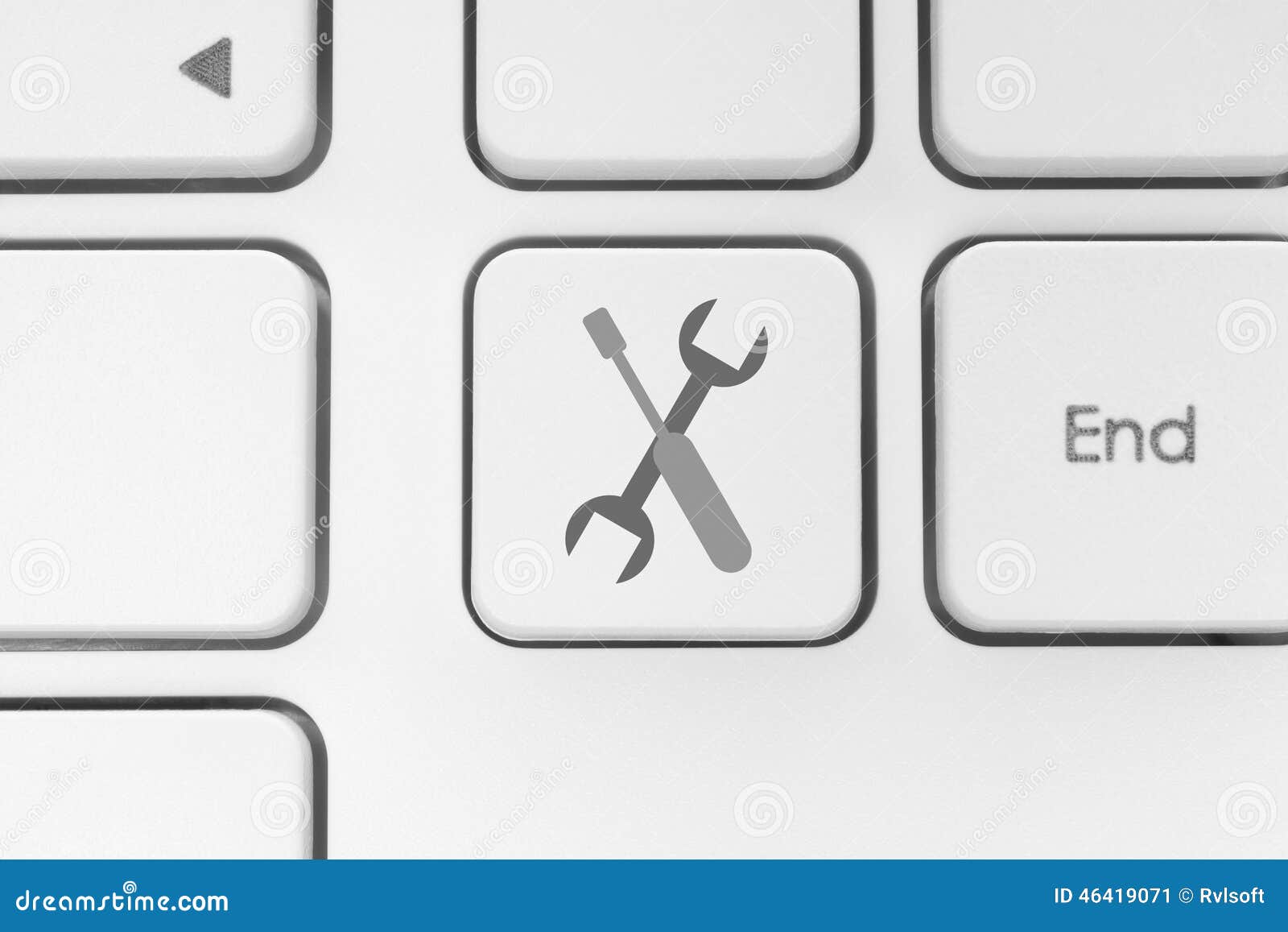 Tools Button on White Keyboard Stock Illustration - Illustration of ...