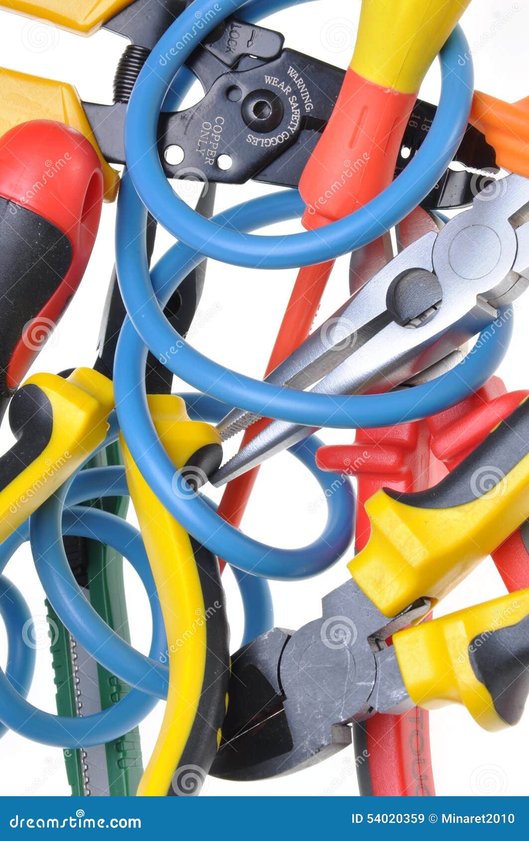 Tools and Cable Used in Electrical Installations Stock Image - Image of ...