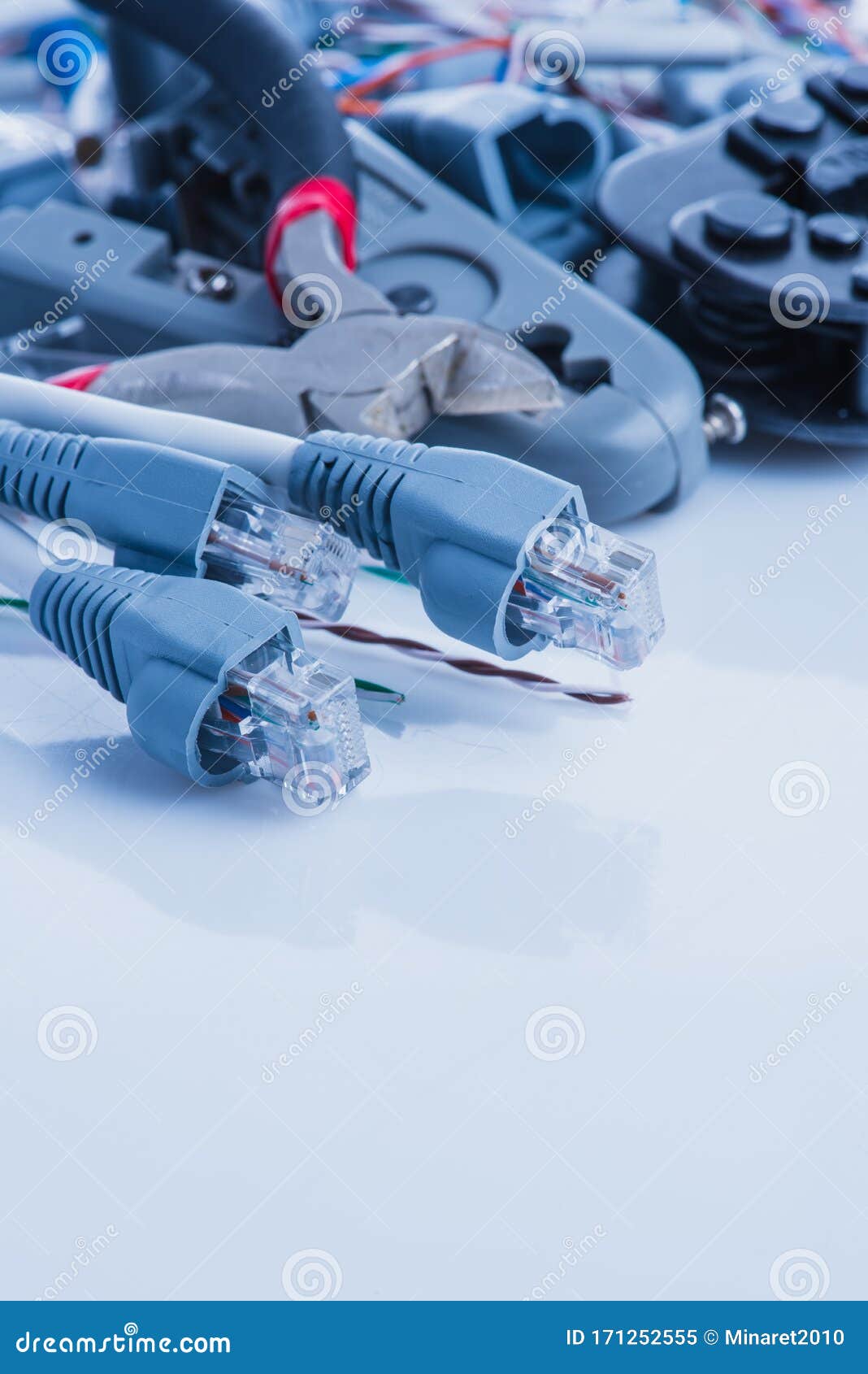 Tools and Cables Used in Service of Network Patch Cord Stock Image ...