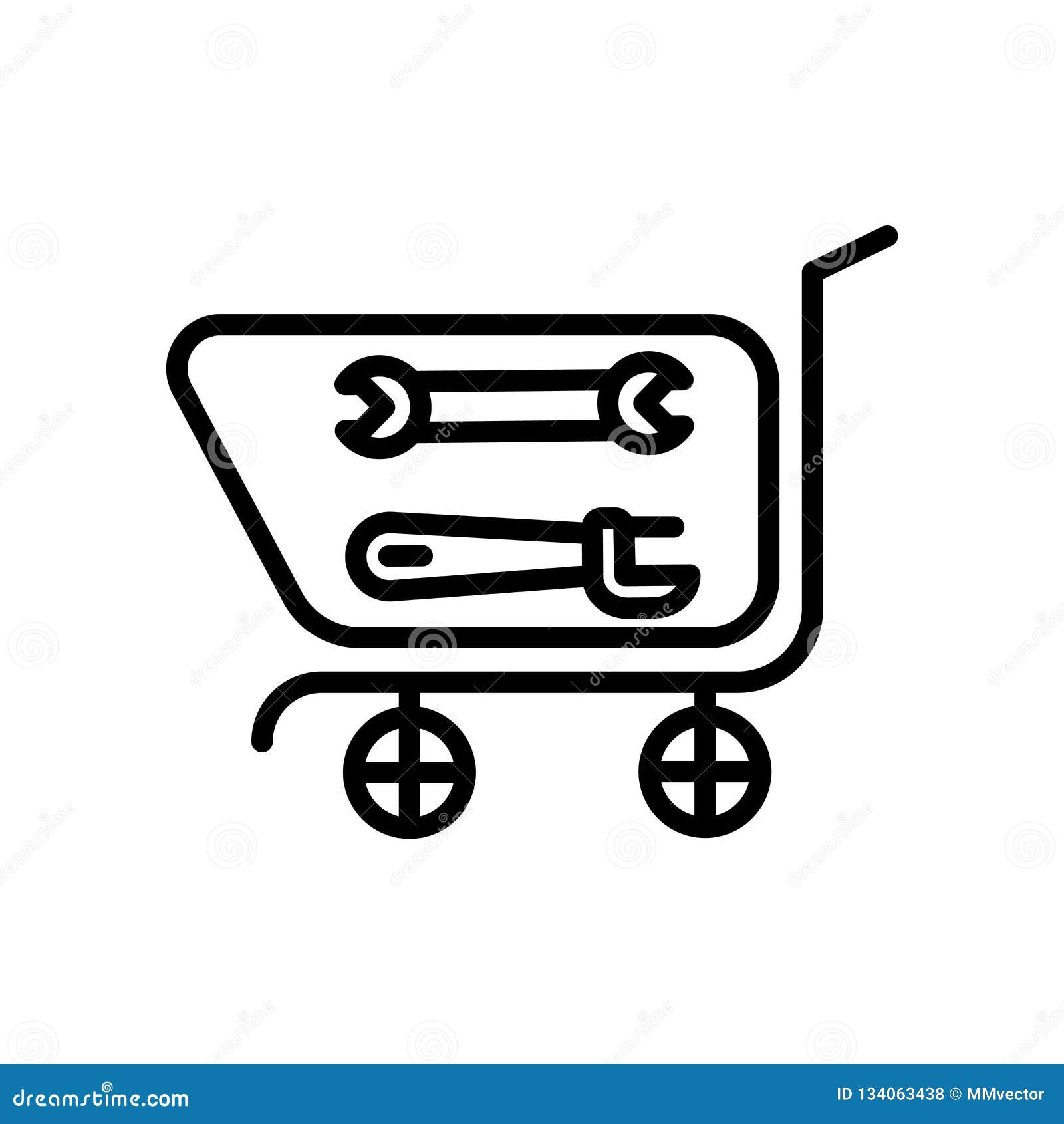 Tools Cart Icon Vector Isolated on White Background, Tools Cart Sign ...