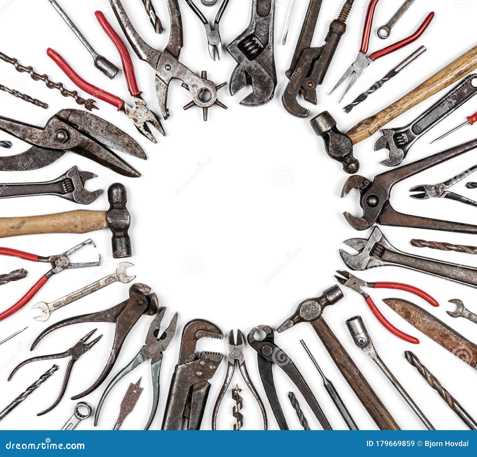 Tools in a Circle stock image. Image of shears, wrench - 179669859