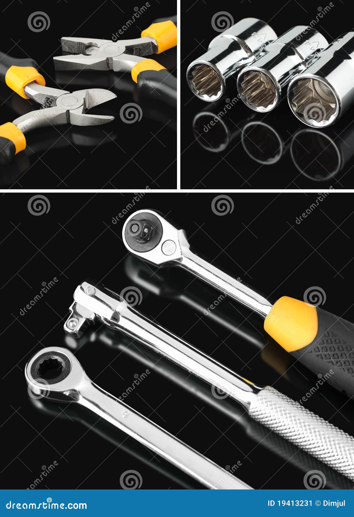 Tools collage stock image. Image of equipment, close - 19413231