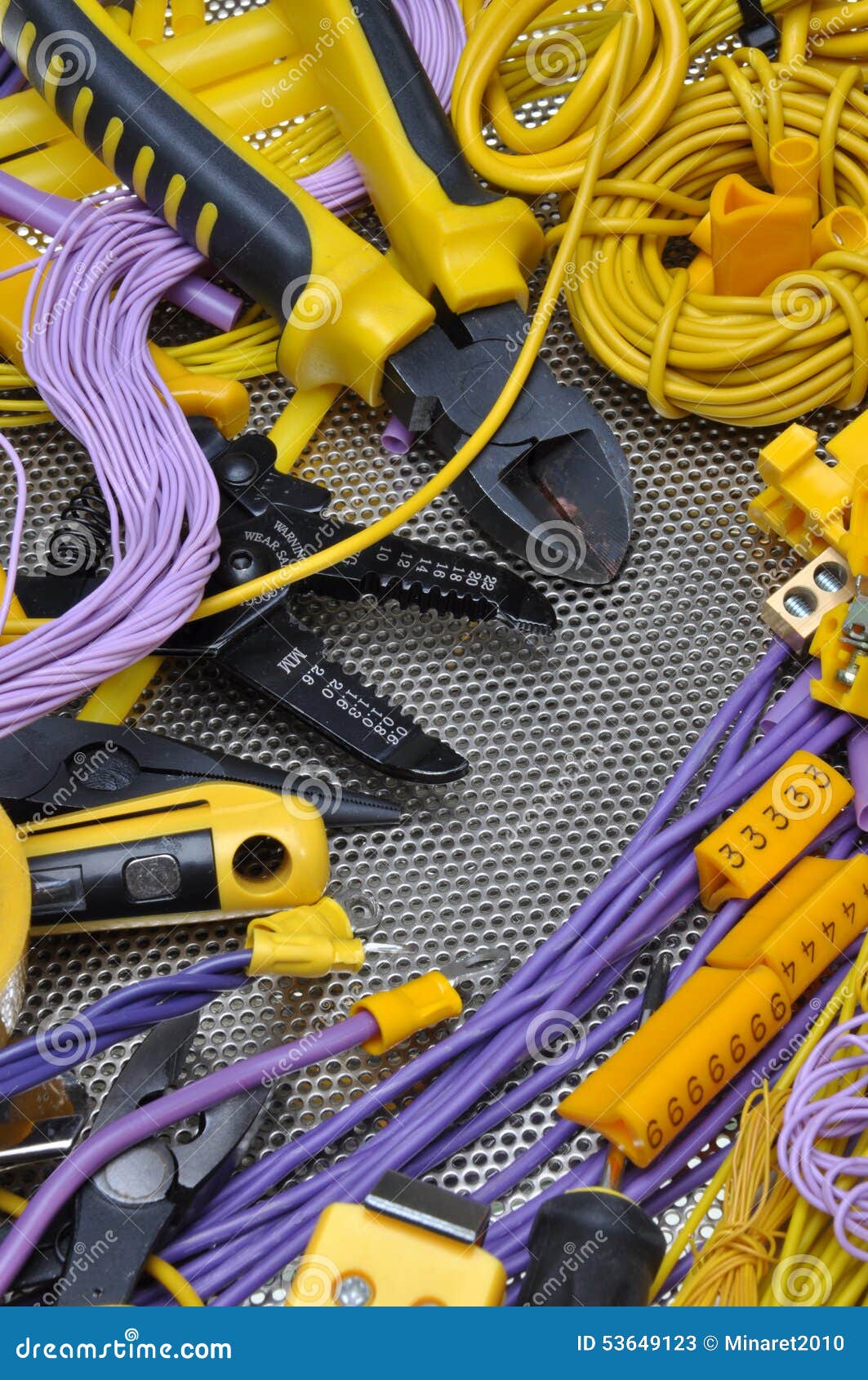 Tools and Component for Electrical Installation Stock Image - Image of ...