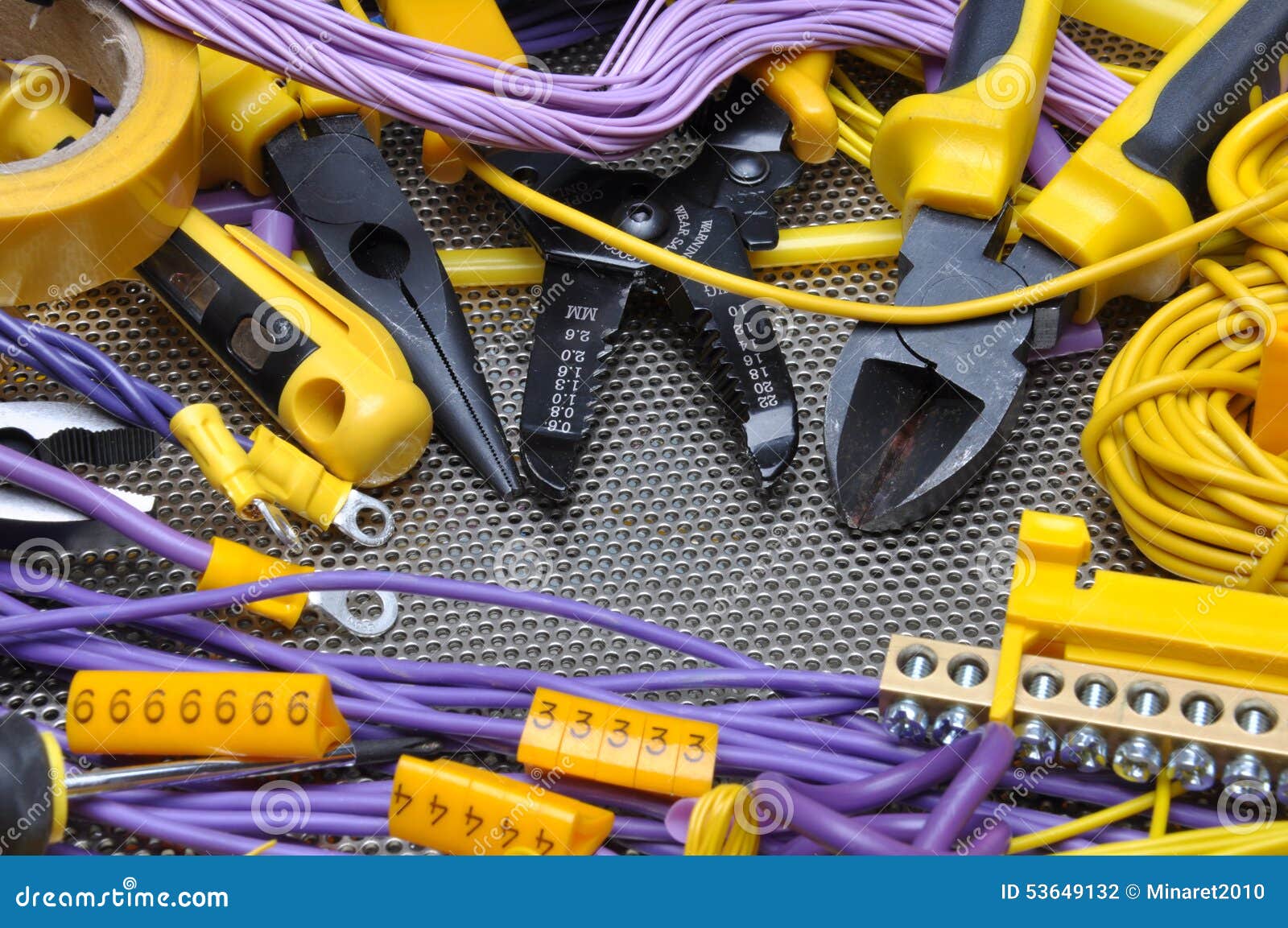 Tools and Component for Electrical Installation Stock Photo - Image of ...