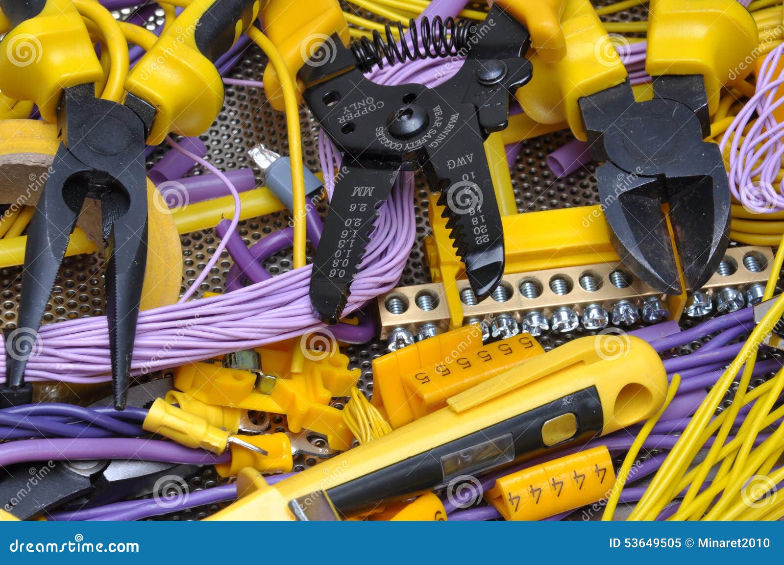 Tools and Component for Electrical Installation Stock Image - Image of ...