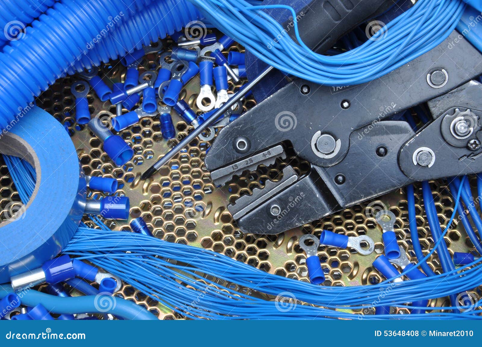 Tools and Component for Electrical Installation Stock Photo - Image of ...
