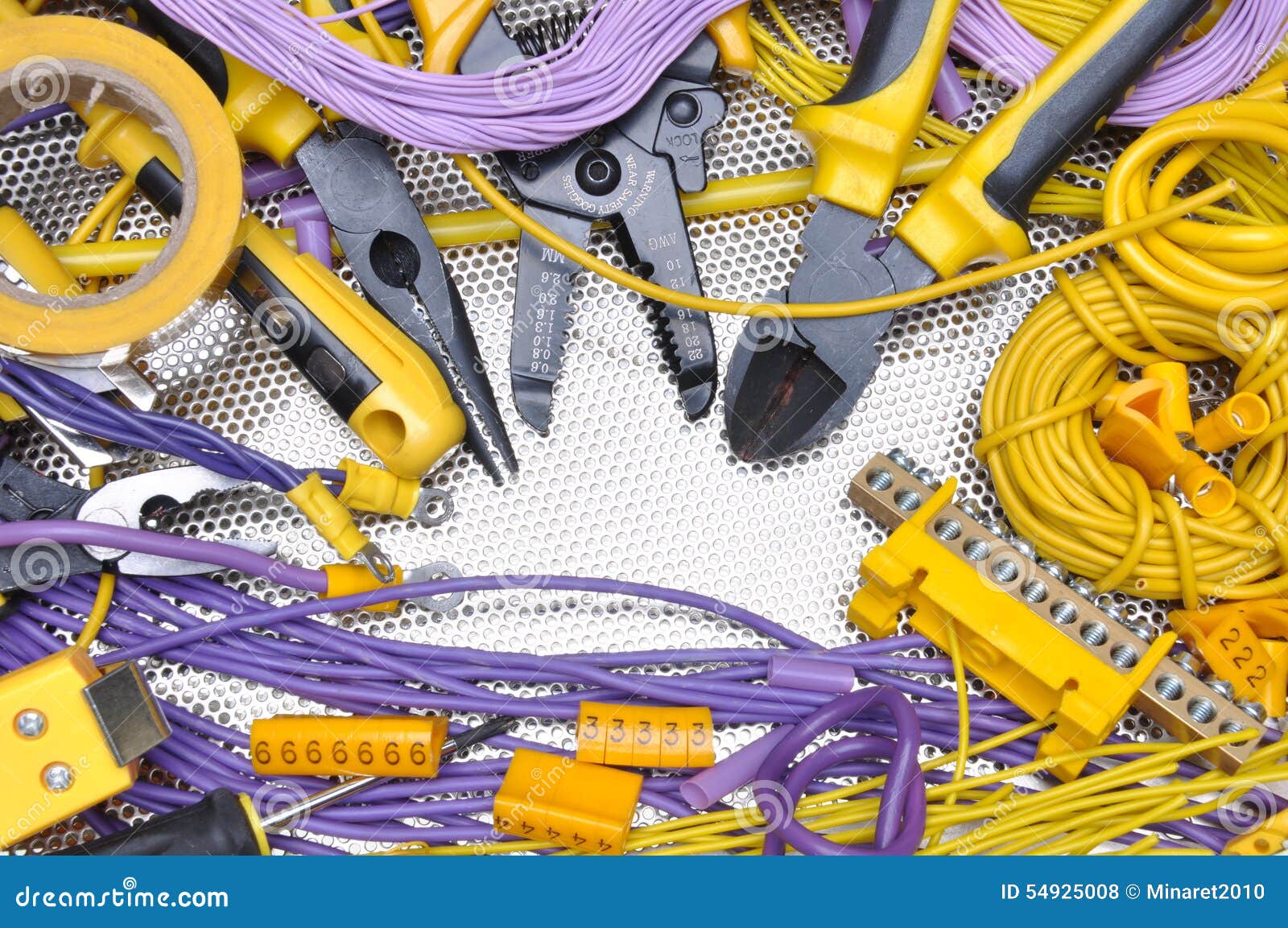 Tools and Component for Electrical Installation Stock Photo - Image of ...