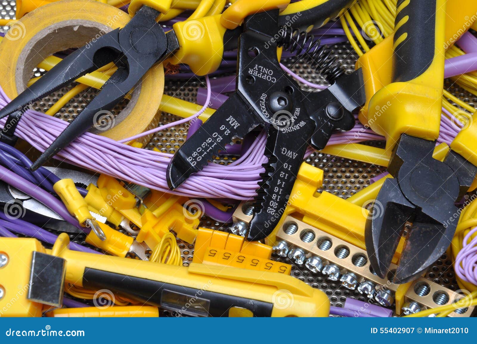 Tools and Component for Electrical Installation Stock Image - Image of ...