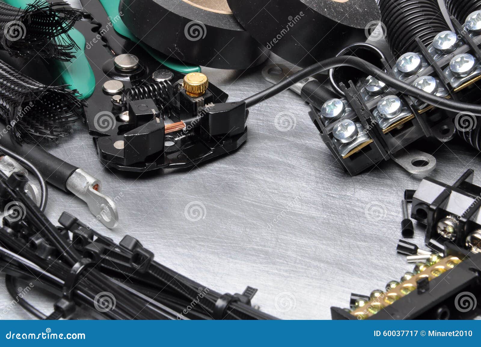 Tools and Component Kit for Use in Electrical Installations Stock Image ...