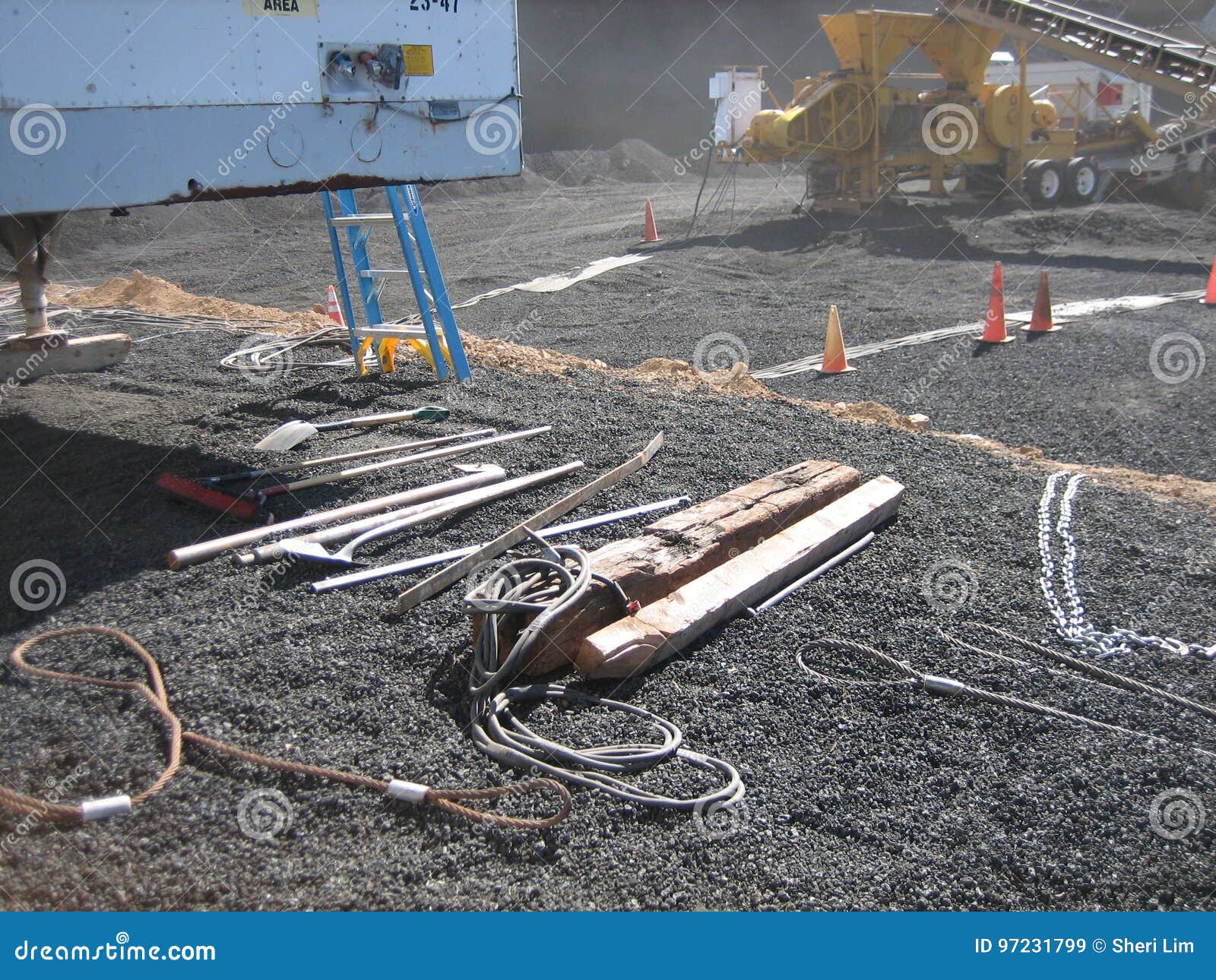 Tools on construction site stock image. Image of site - 97231799