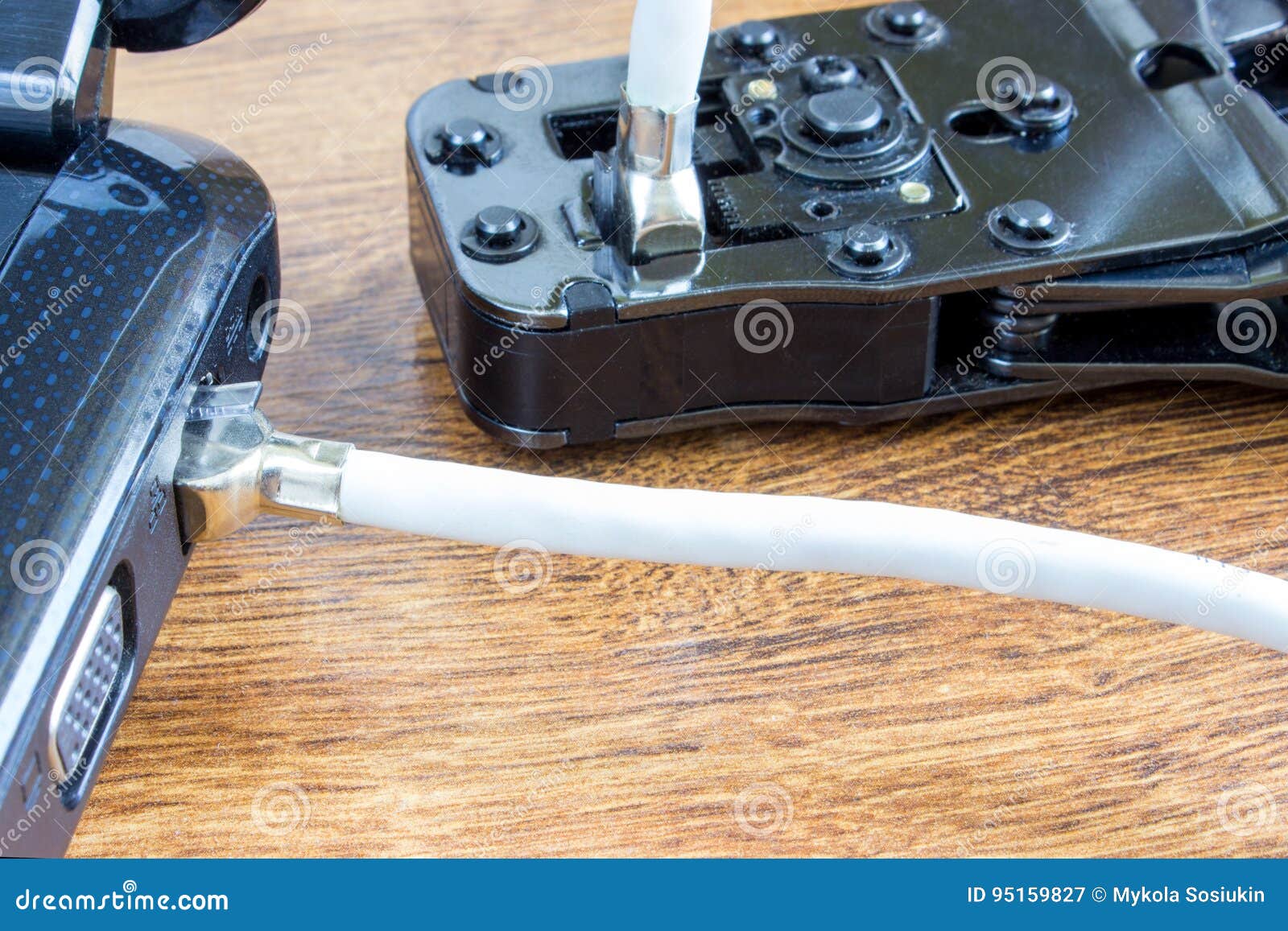 Tools for Crimping with Component To Computer Network Stock Image ...