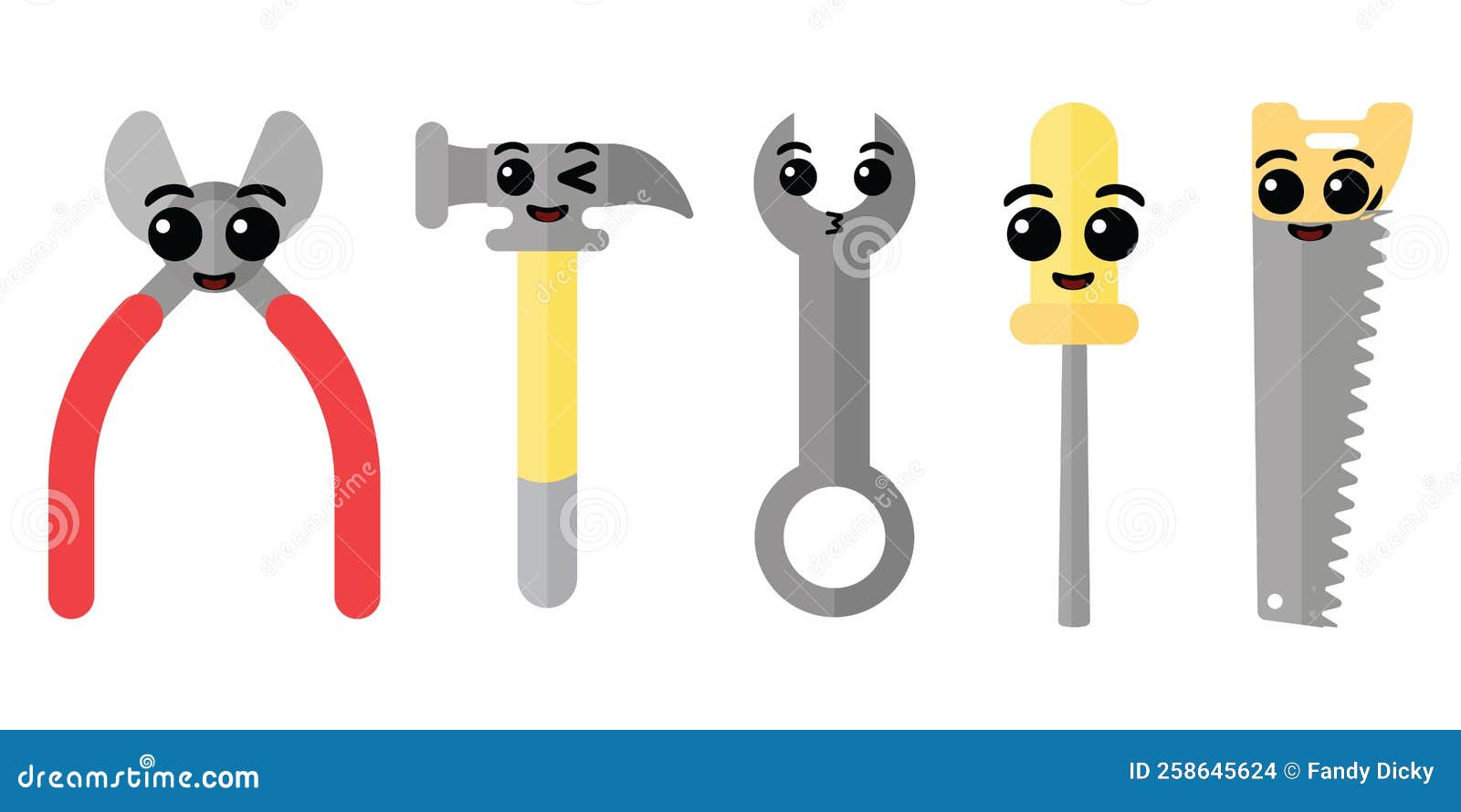 Tools Cute Character Icon Vector Mascot Stock Vector - Illustration of ...