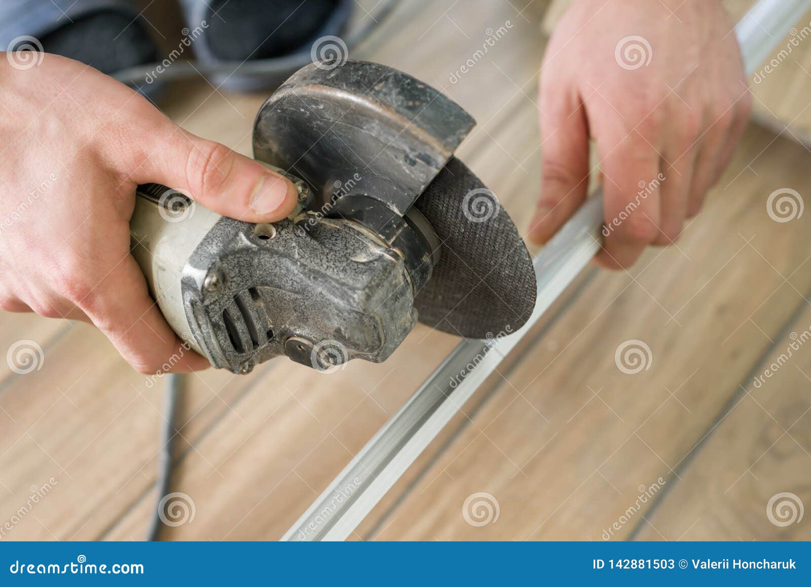 Tools for Cutting Tile, Male Using Cutter Stock Image - Image of manual ...
