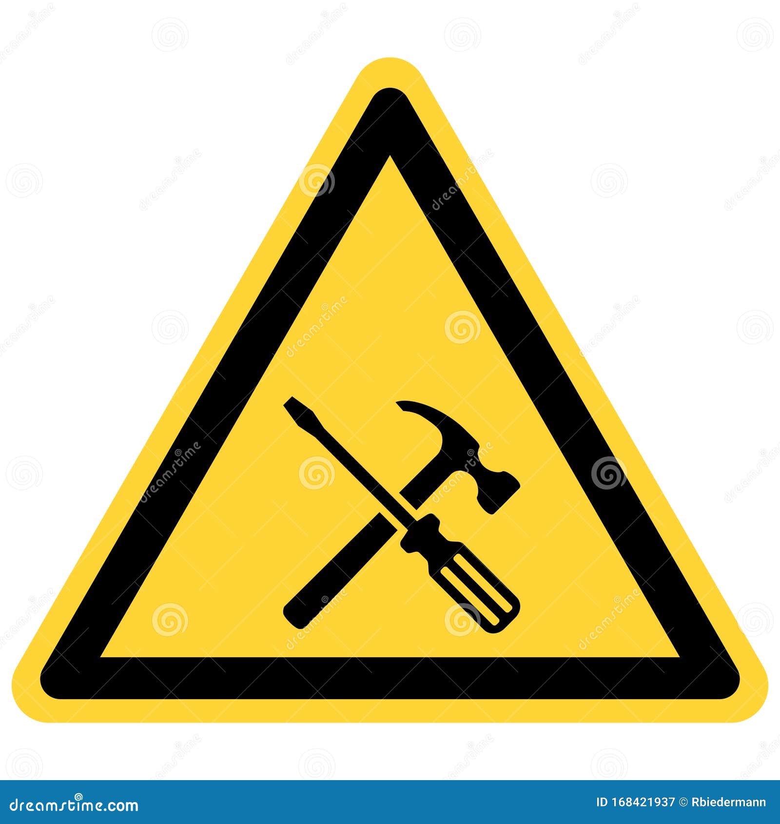 Tools and danger sign stock vector. Illustration of danger - 168421937