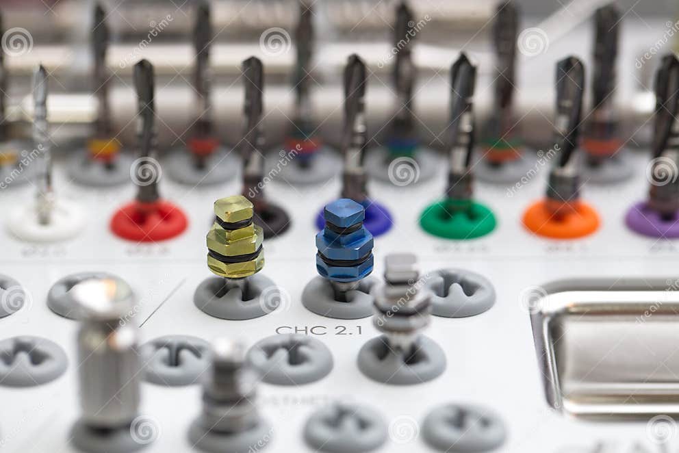 Tools for Dental Prosthetist Drill Box Set Stock Photo - Image of ...