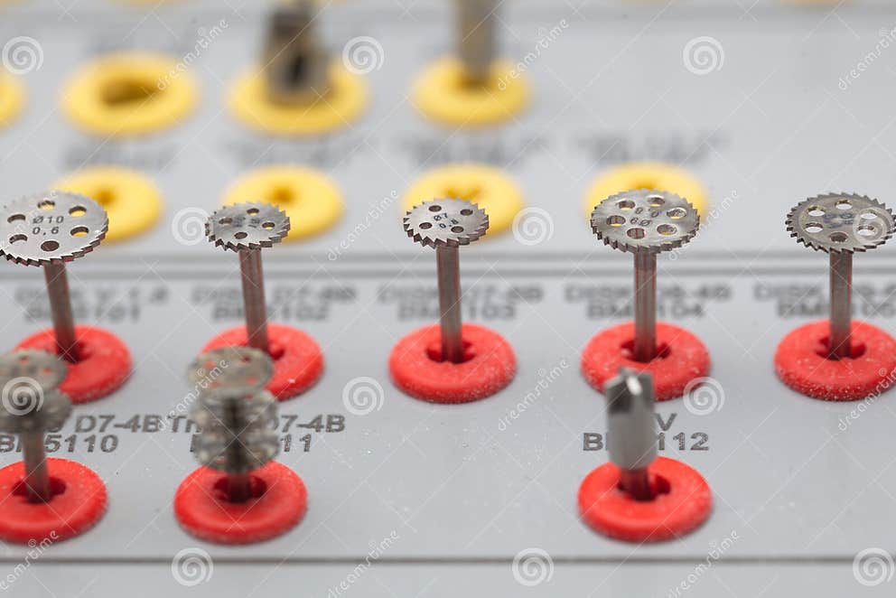 Tools for Dental Prosthetist Drill Box Set Stock Photo - Image of ...