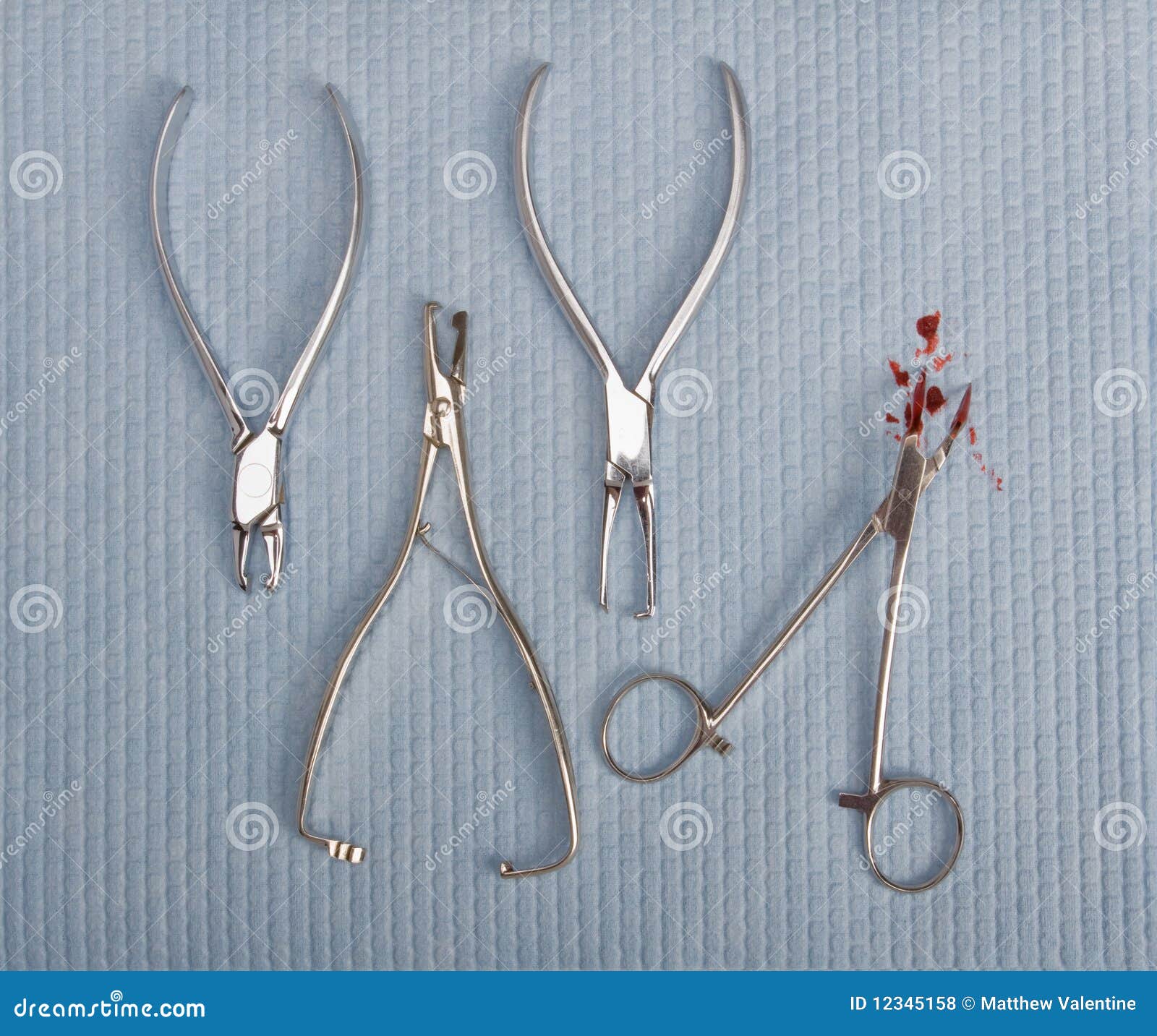 Tools for Dentistry with Blood Stock Photo - Image of tools, dentistry ...