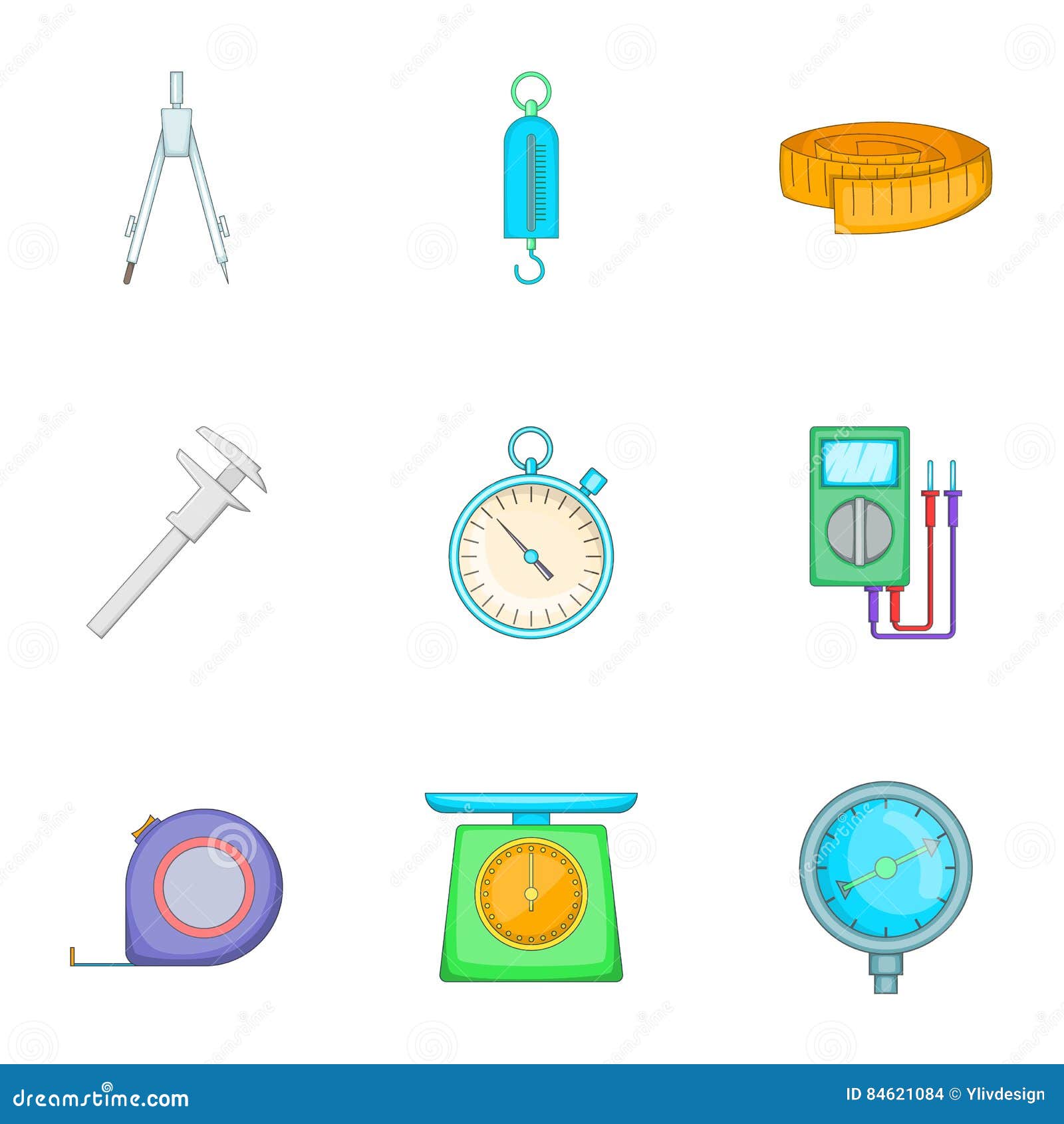 Tools For Different Measurements Of Physical Quantities Cartoon Vector ...