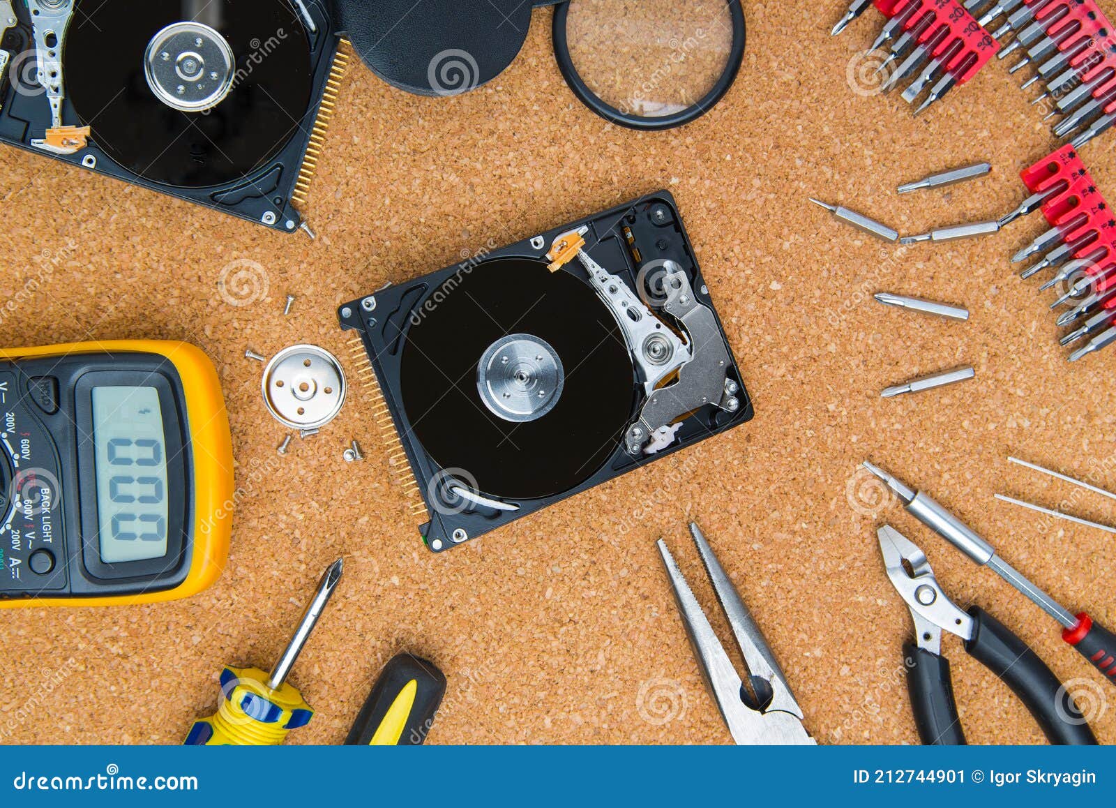 Disassembled Hard Drive and Tools Stock Image - Image of internet, disc ...