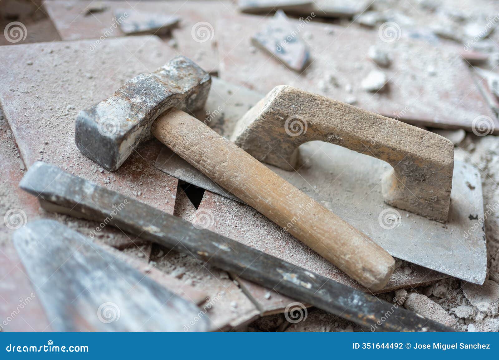 Tools for Doing Demolition by Hand and Masonry Work. Stock Photo ...