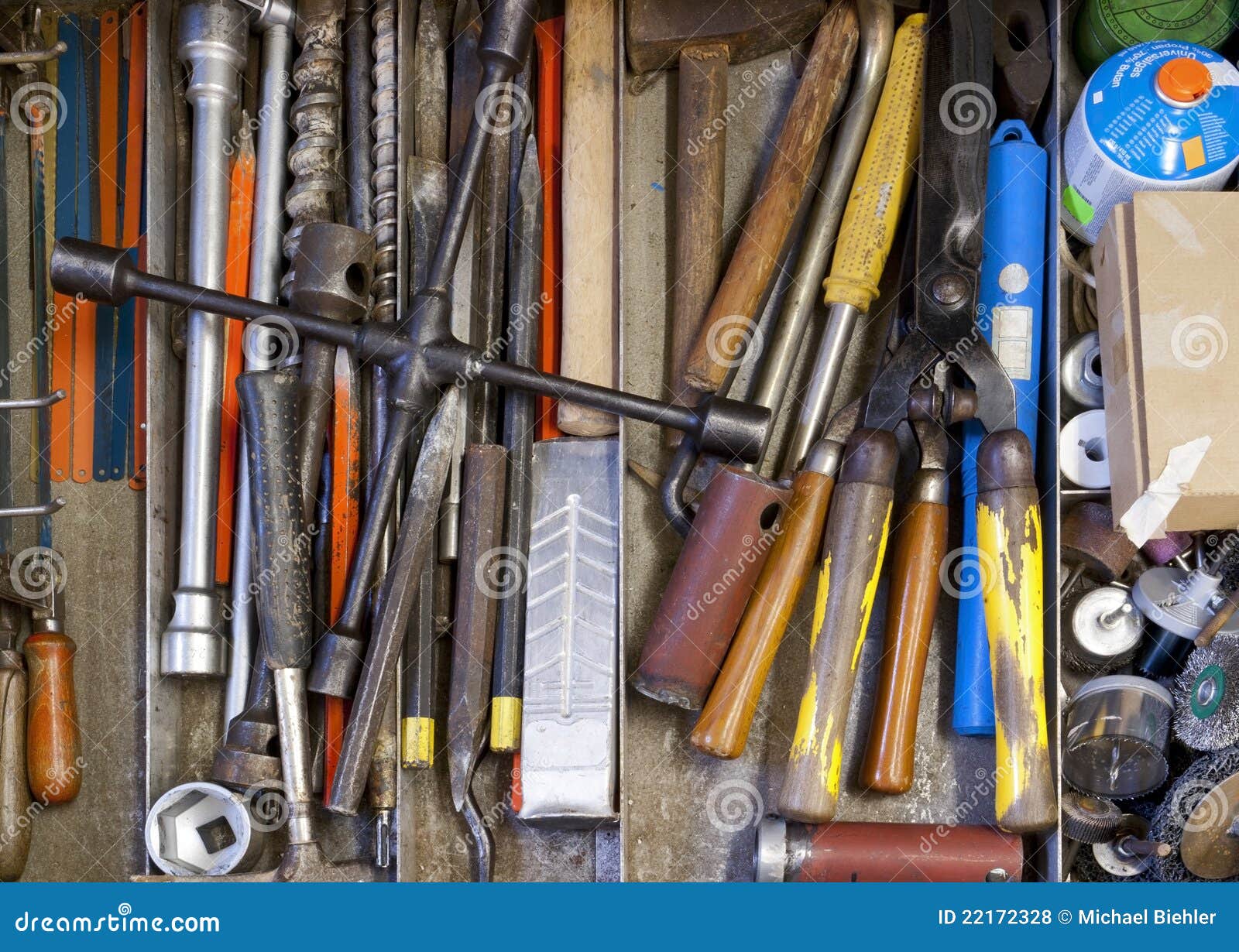 Tools in drawer stock photo. Image of drill, pruning - 22172328