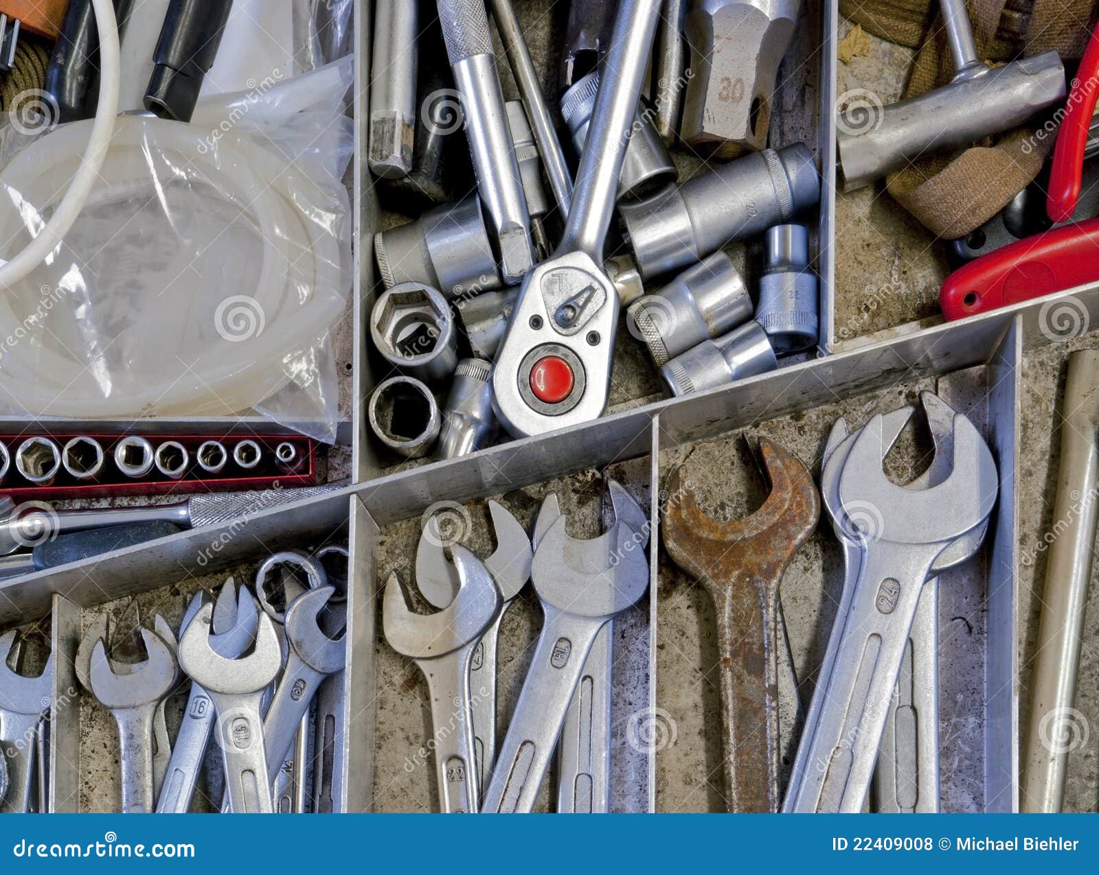 Tools in drawer stock photo. Image of wrench, work, hand - 22409008